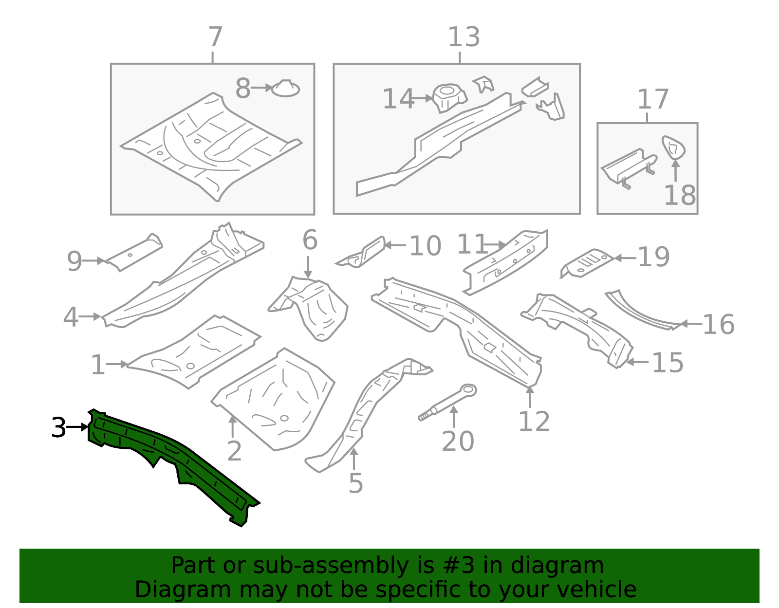 2013-2020 Toyota Floor Cross-Member SU003-01334 | MotorMotor