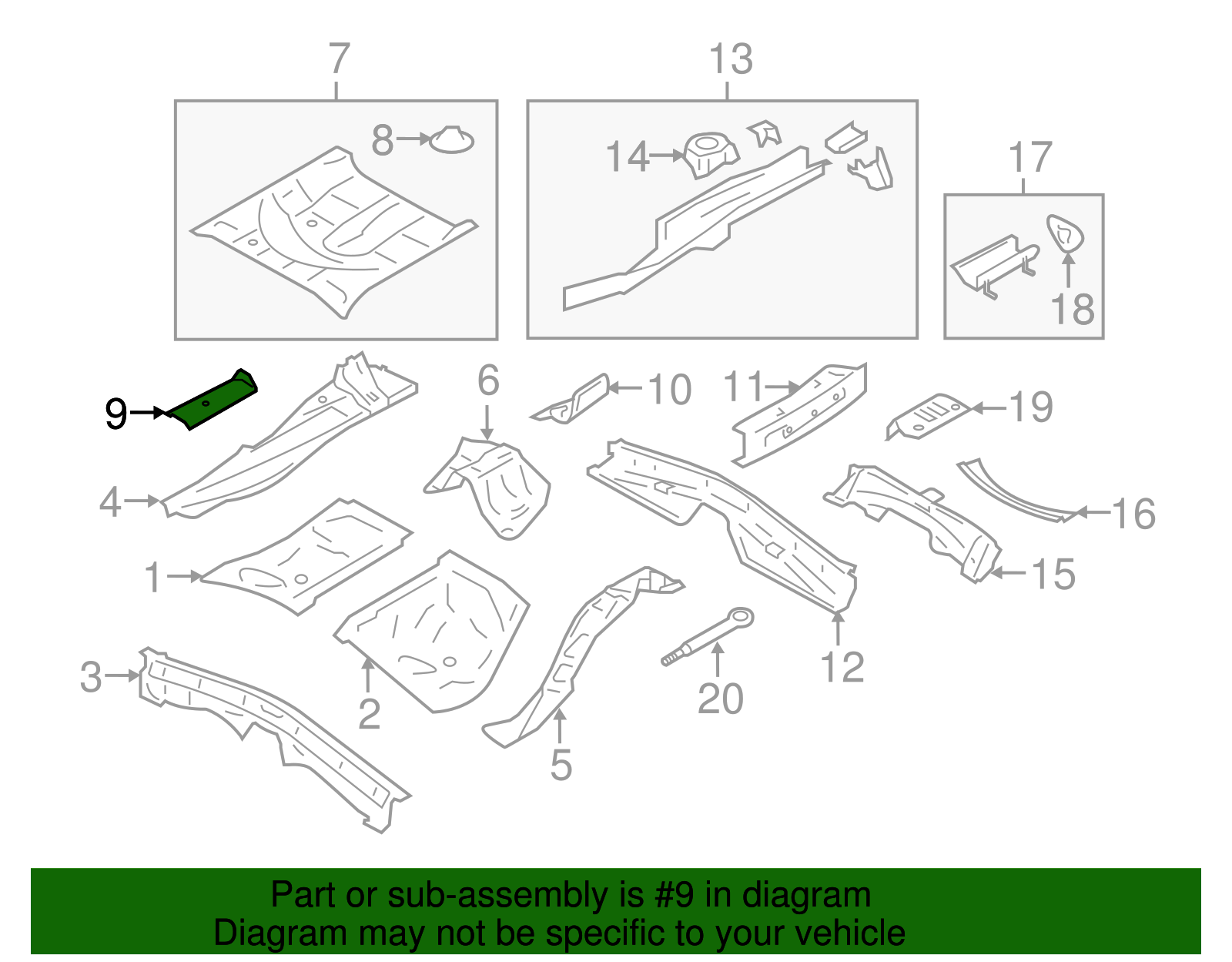 SU003-01346 - High-Quality Floor Side Rail for 2013-2024 Toyota ...