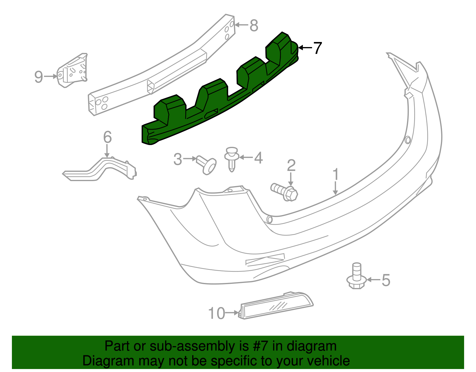 2011-2014 Nissan Murano Bumper Impact Absorber 85090-1GR0A | Nissan ...