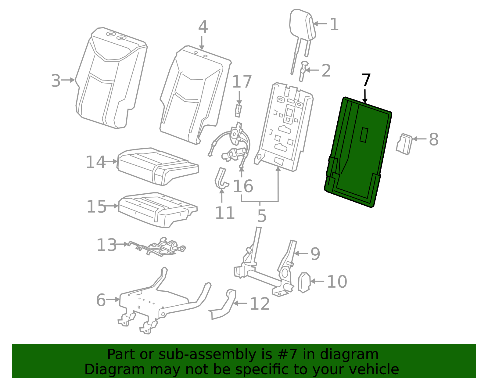 2020-2025 Cadillac XT6 Seat Back Panel 84789846 | Capital Chevy Parts