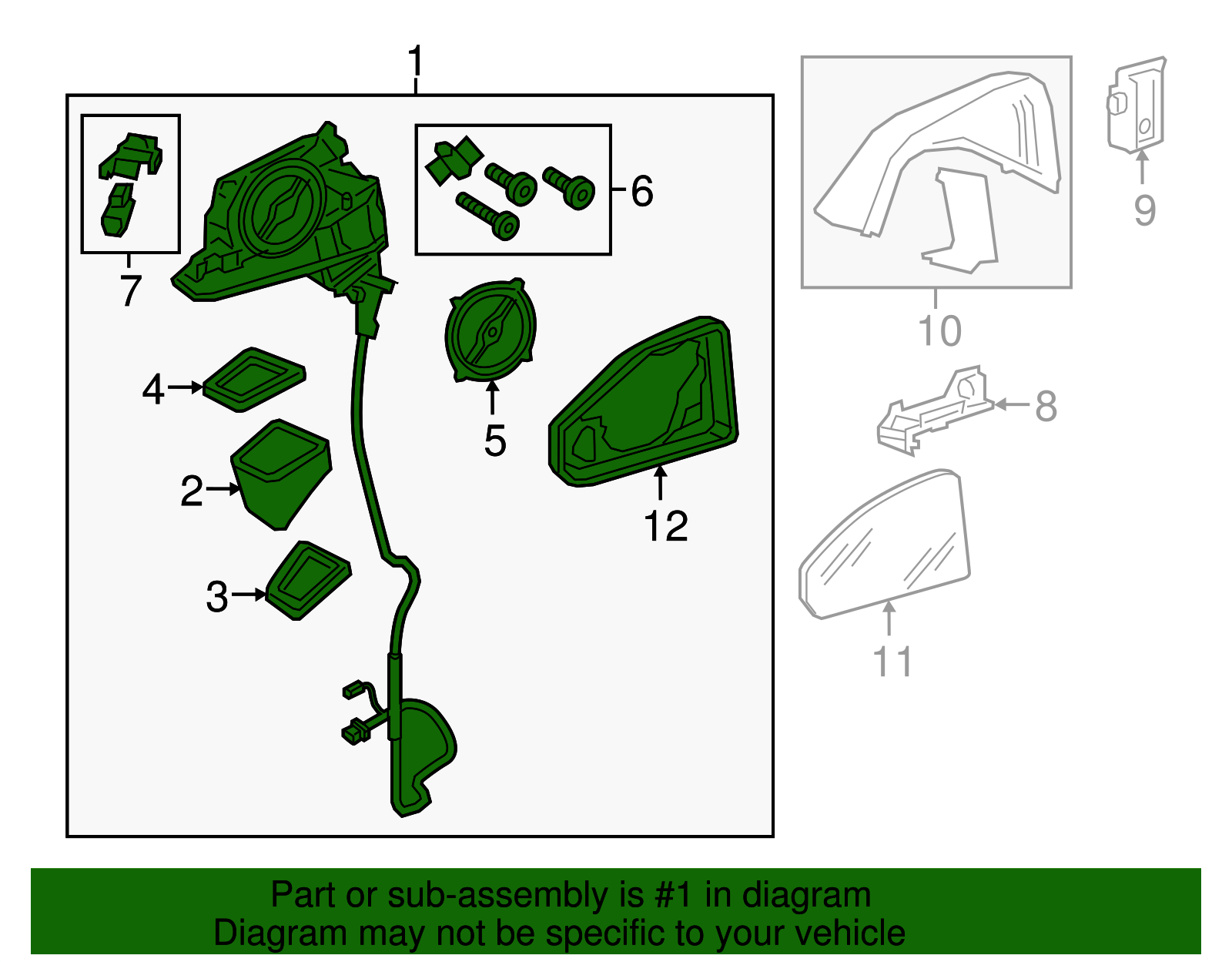 2019-2025 Audi Mirror Assembly 4M1-857-409-BS-9B9 | OEM Parts Online