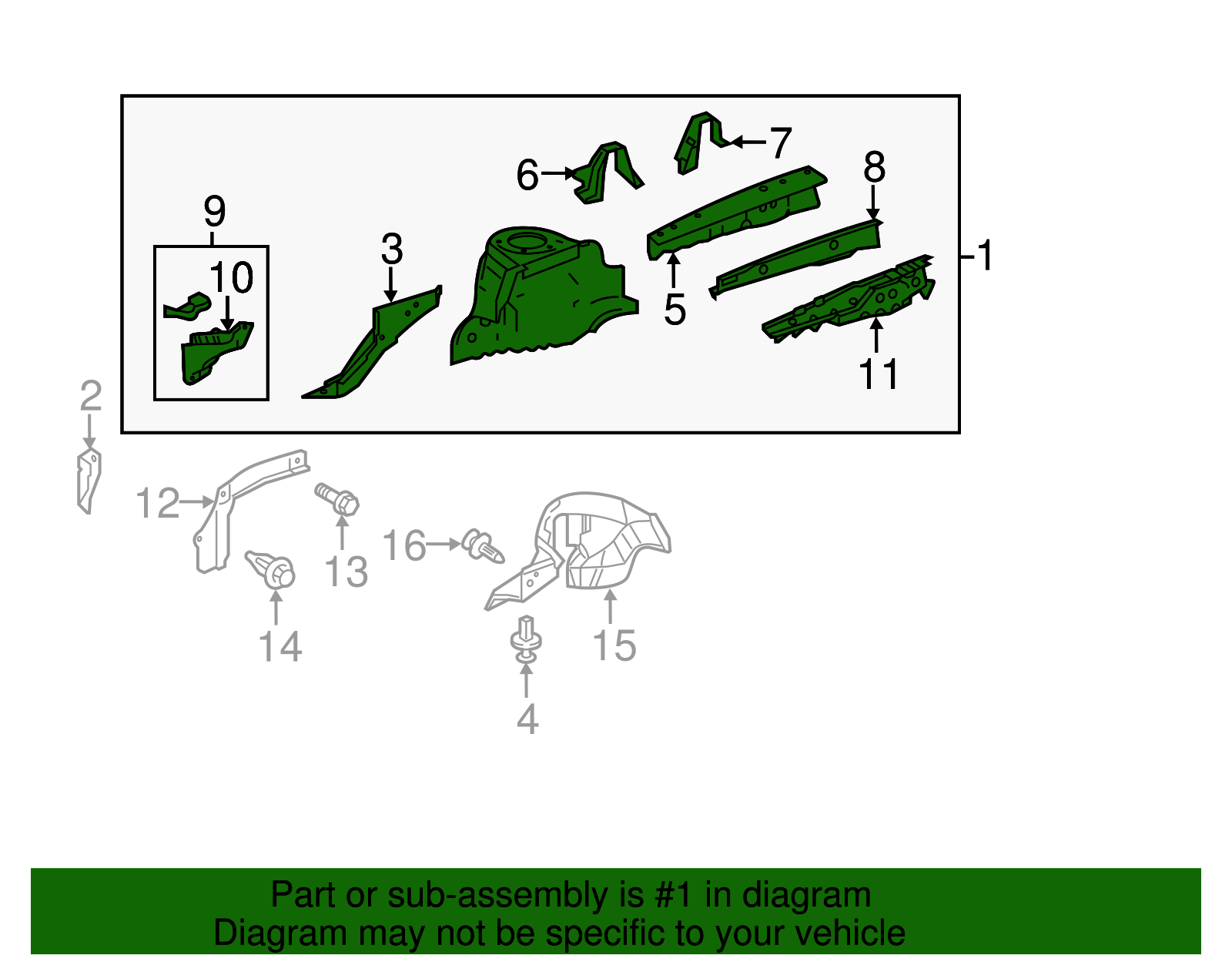 2014-2019 Toyota Highlander Apron Assembly 53702-0E051 | Toyota Parts ...