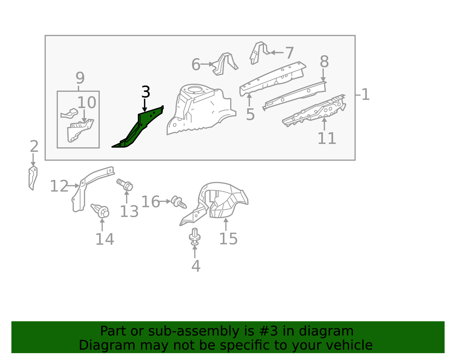 2010-2019 Toyota Highlander Fender Apron 53711-0E040 | Toyota Parts Center