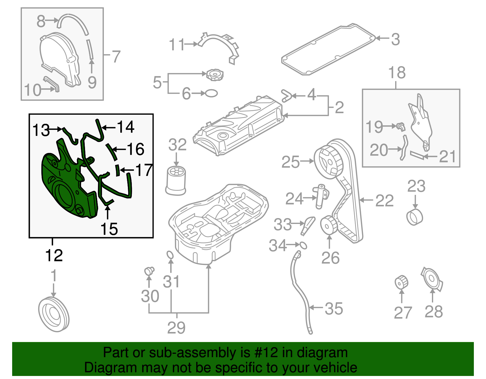 MN158387 - Mitsubishi Lower Timing Cover 2004-2012 Mitsubishi ...