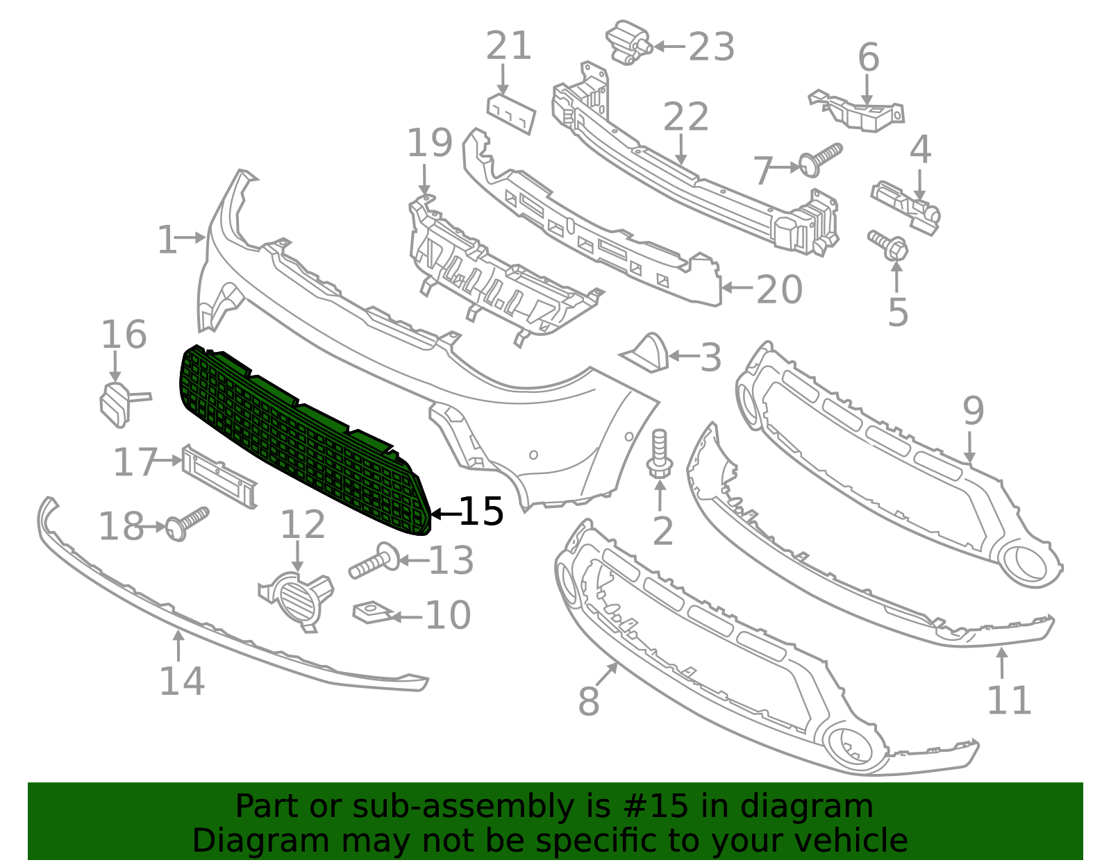 86561-B2000 - Lower Grille 2014-2016 Kia Soul | Kia Cheap Parts