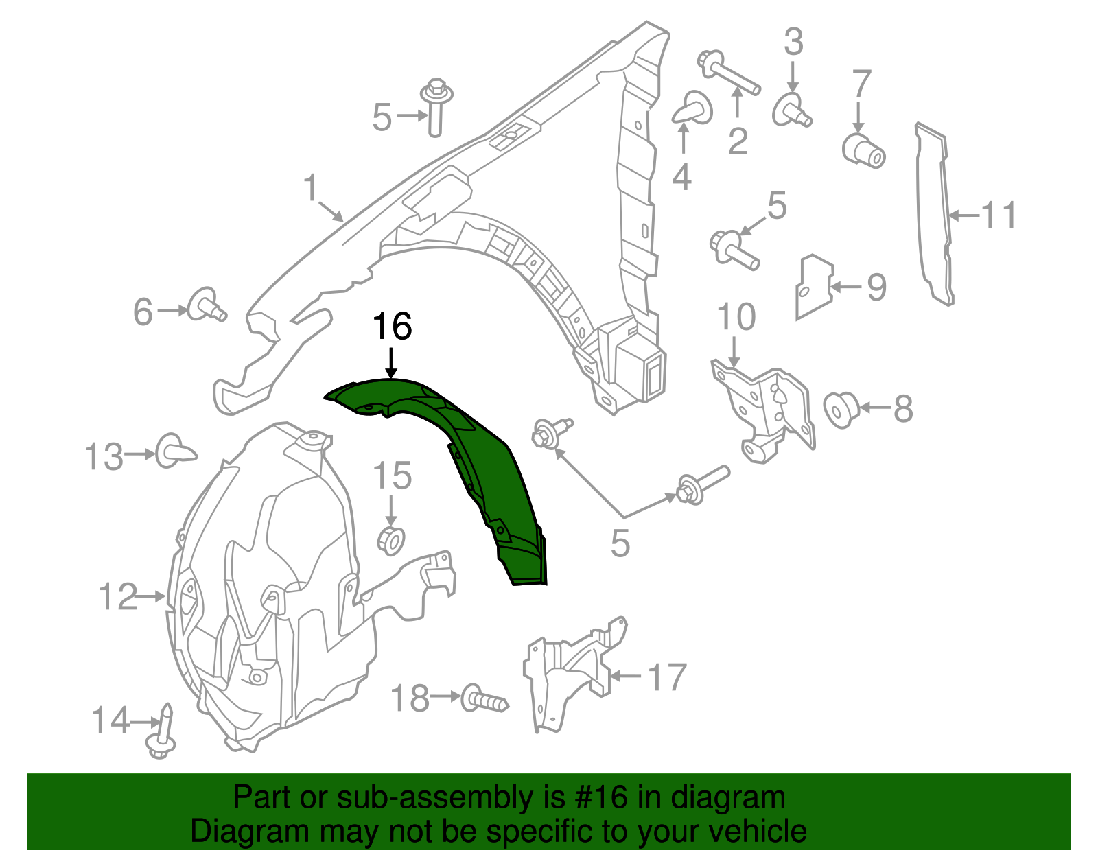 Rear Fender Liner - 2012-2017 Land Rover Range Rover Evoque (LR027397 ...
