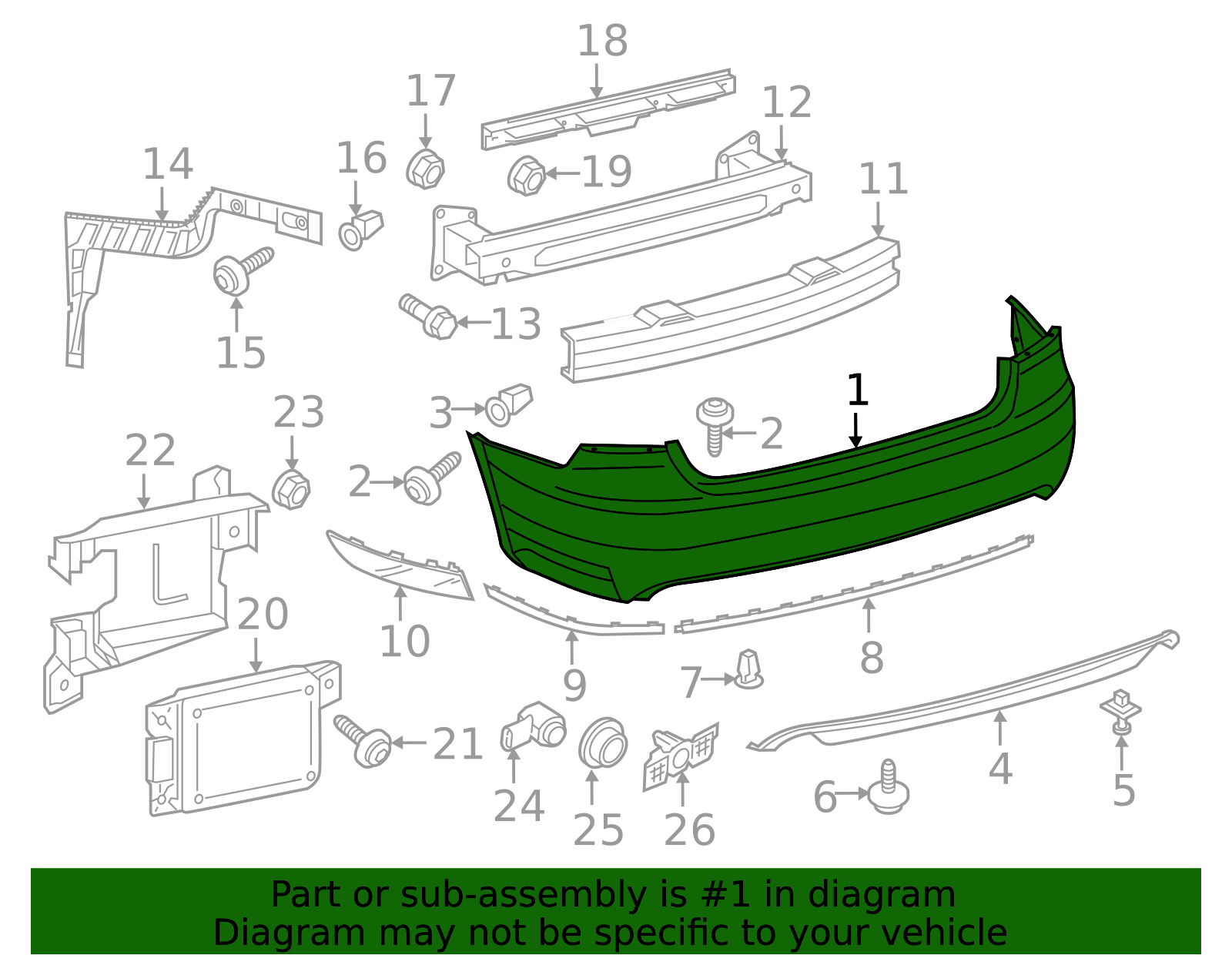 561-807-421-K-GRU - Bumper Cover 2016-2019 Volkswagen Passat ...