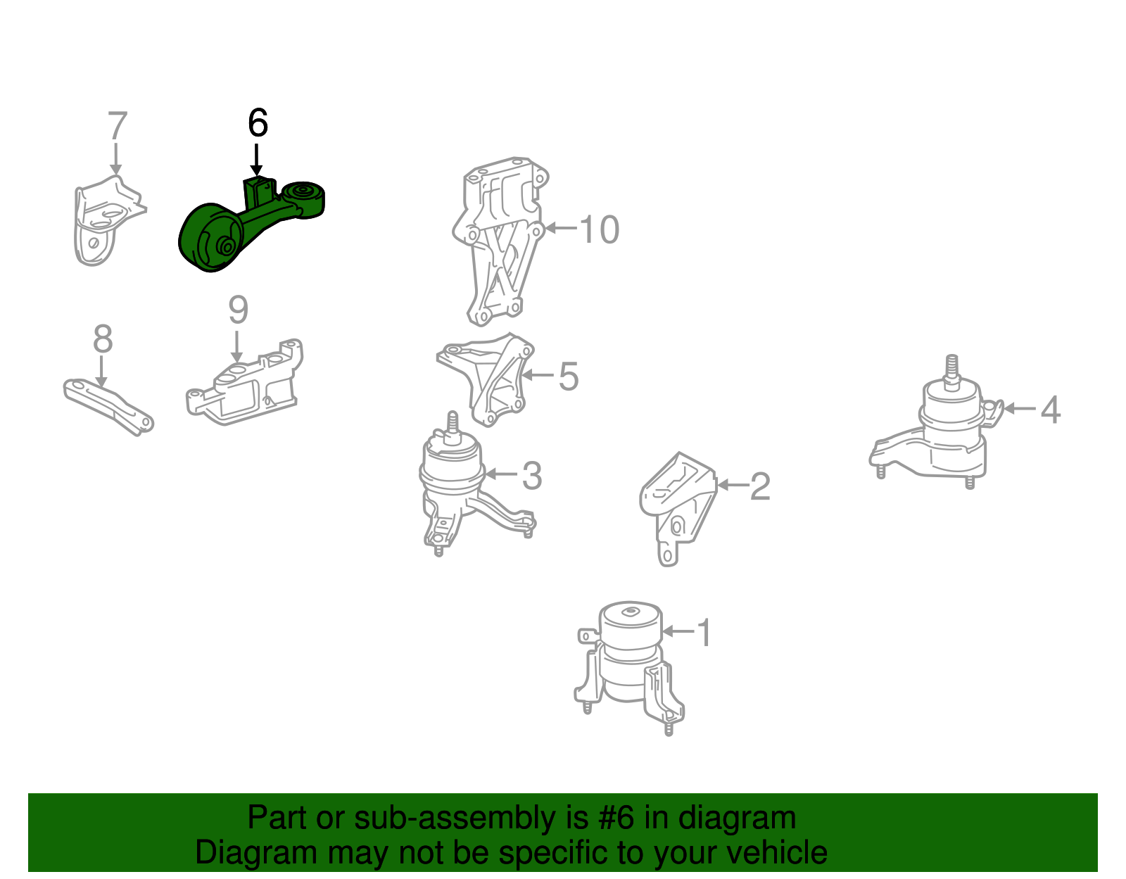 Genuine Toyota Avalon Camry Hybrid Motor Mount 12363-0V080 | Frontier ...
