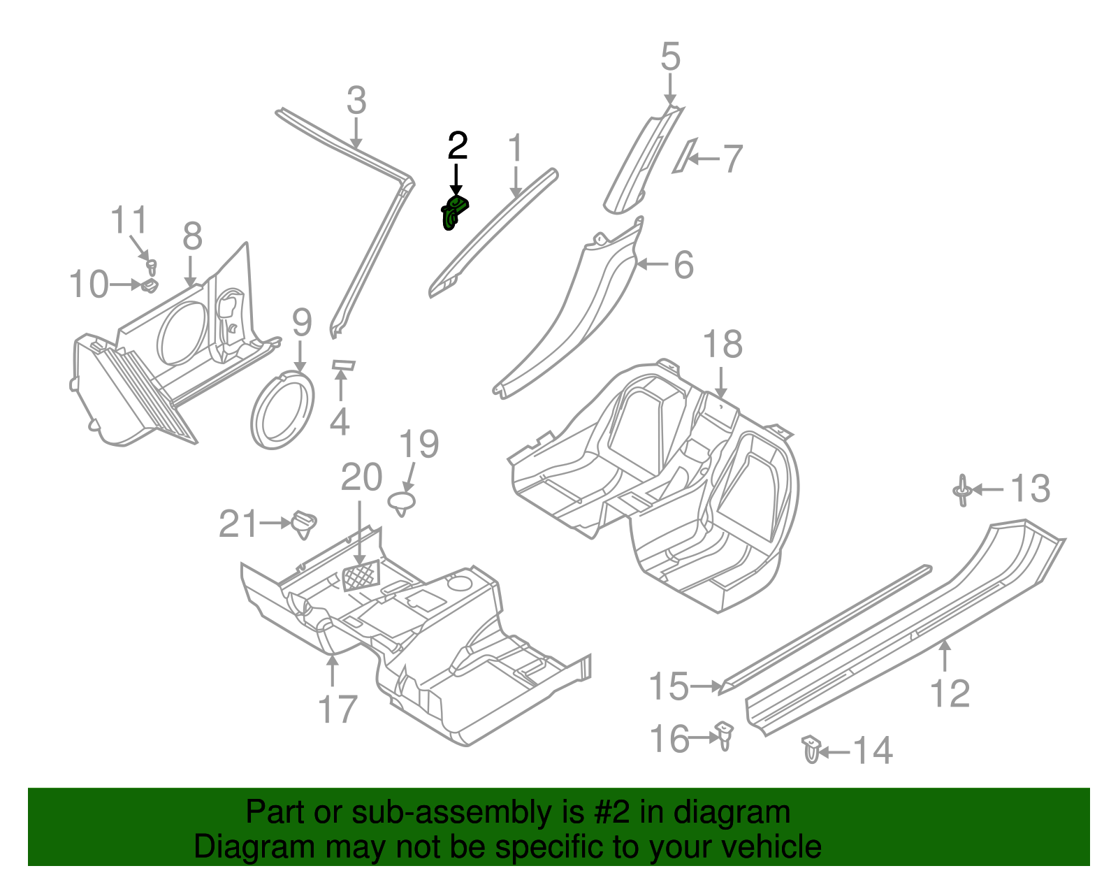 Genuine BMW 51-43-8-398-207 | Windshield Pillar Trim Clip | FREE ...