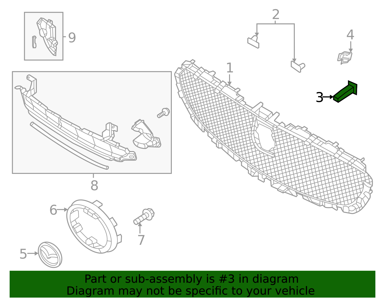 GSH7-50-EB1 - Grille Lower Bracket - 2018-2020 Mazda | Mazda Parts Factor