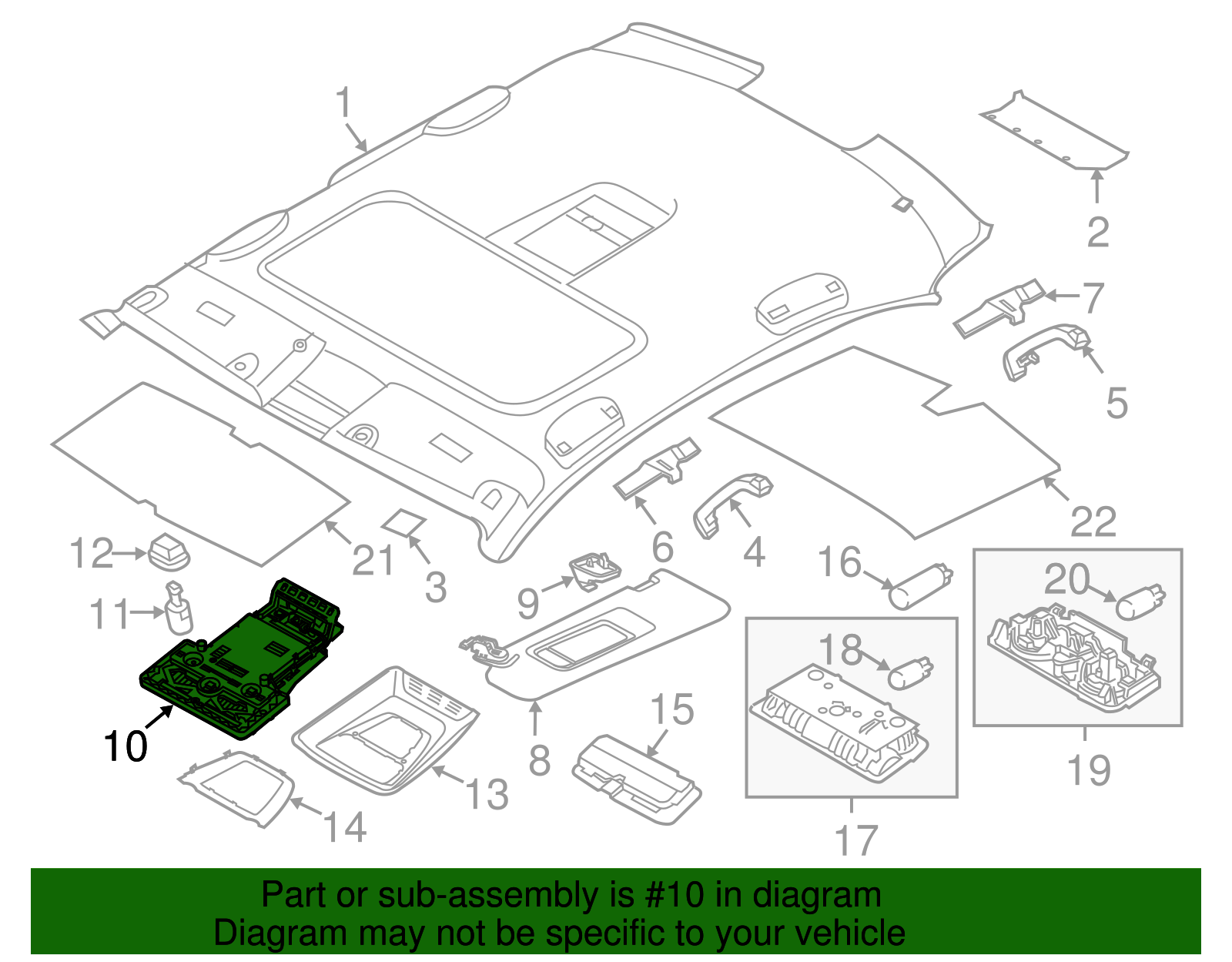 2009-2017 BMW | Roof Console | 61-31-9-276-232 | BMW OEM Parts Store