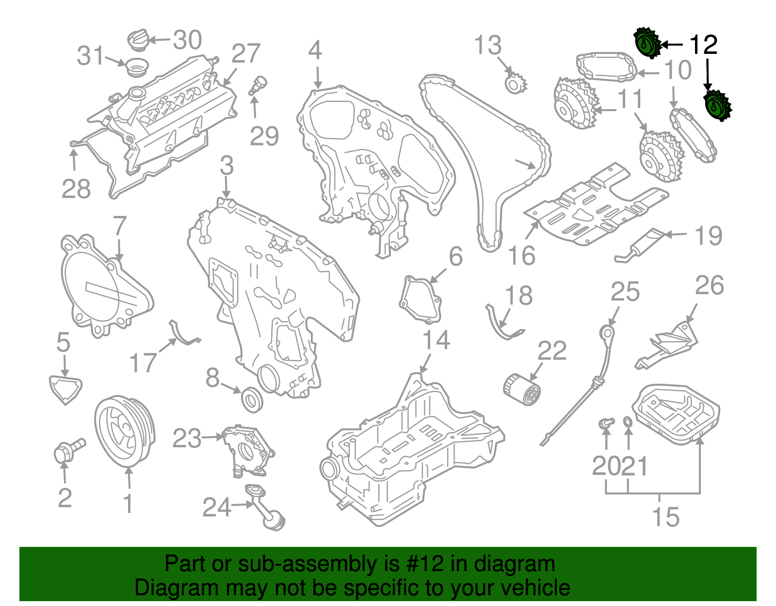 2002-2024 Nissan Camshaft Gear 13024-JN01A | Premier Nissan Parts