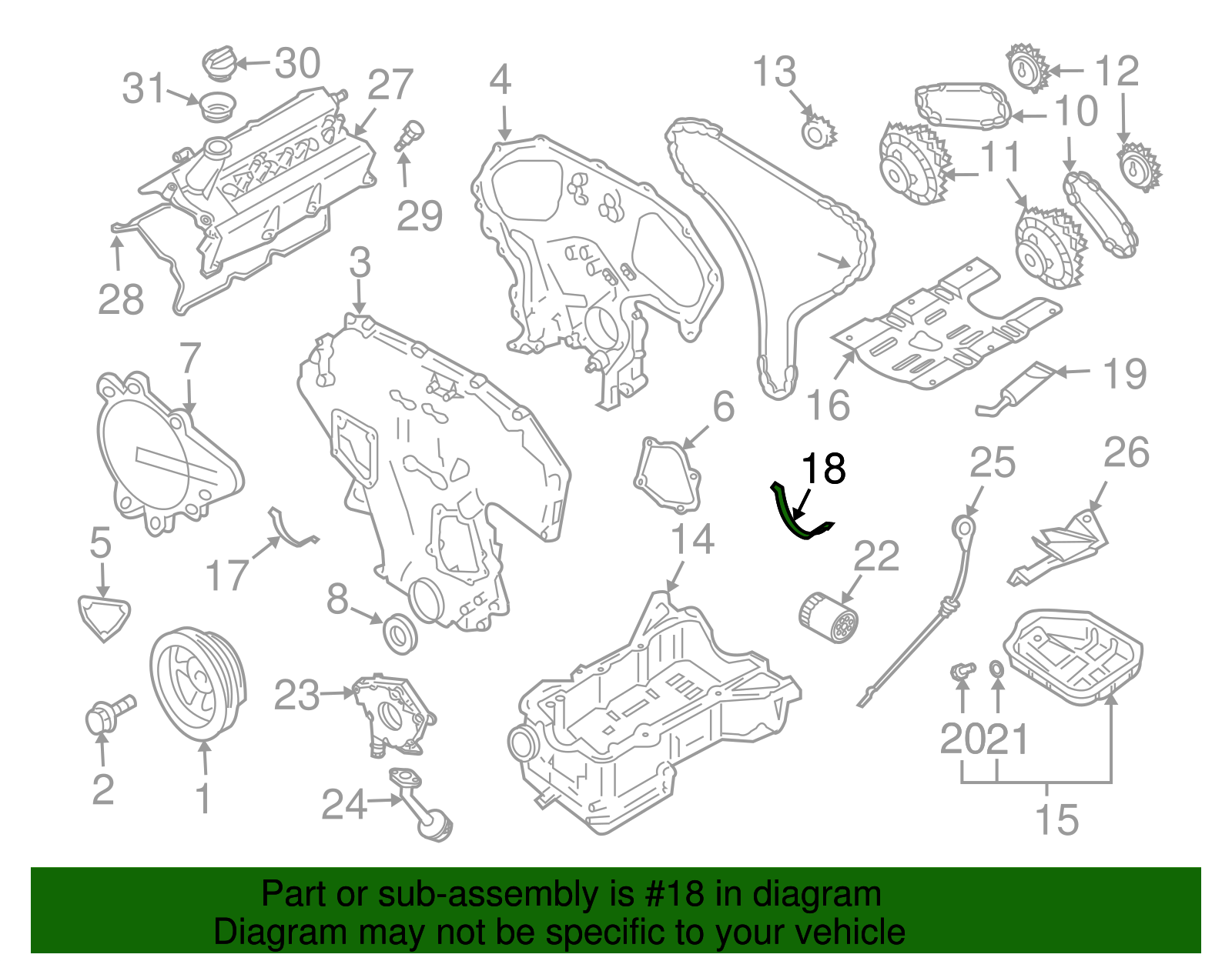 1995-2017 Nissan Oil Pan Gasket 11121-31U10 | Nissan Parts Plus