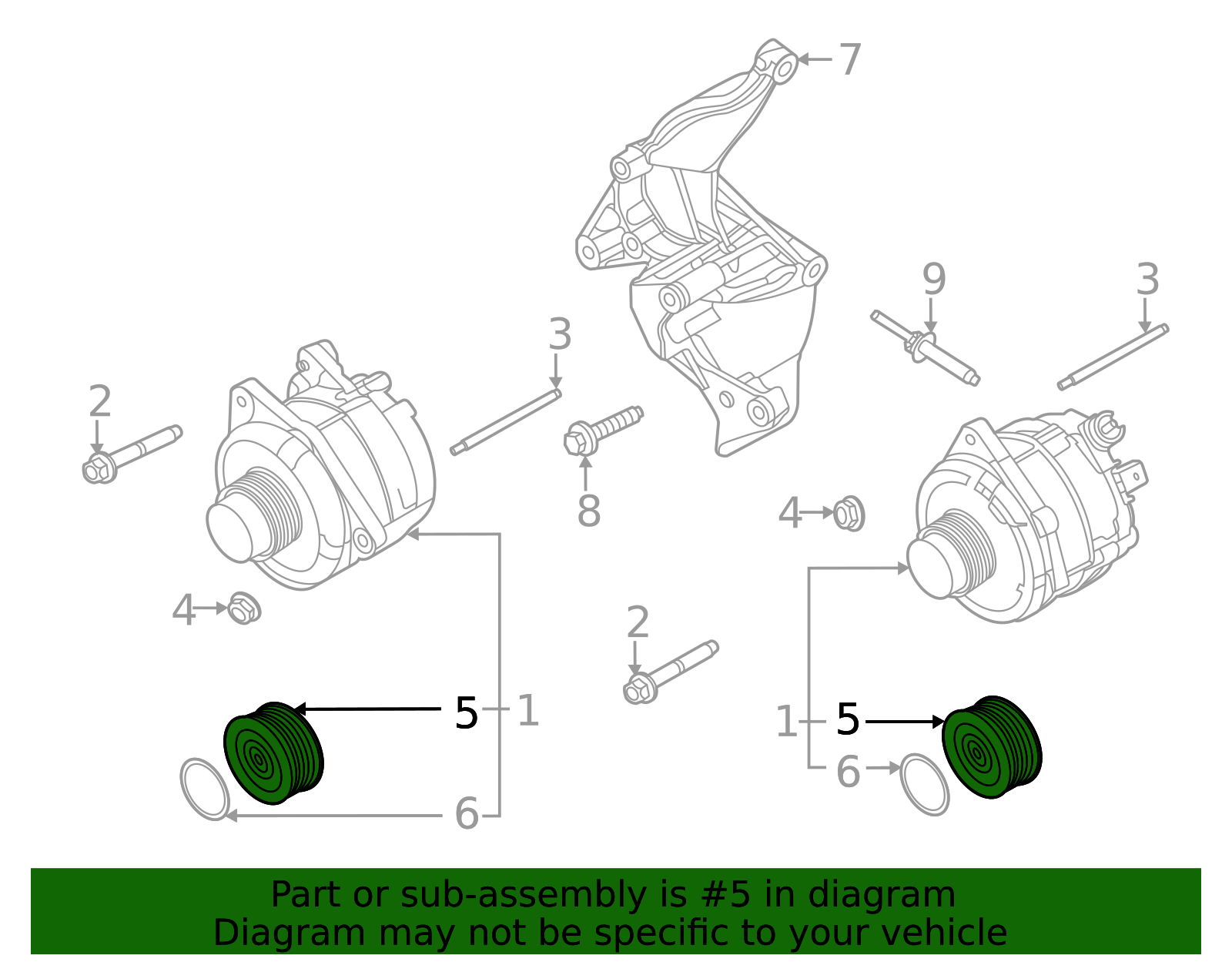 2020-2025 Ford | Alternator Pulley | LK4Z-10344-A | Walls' Ford Parts