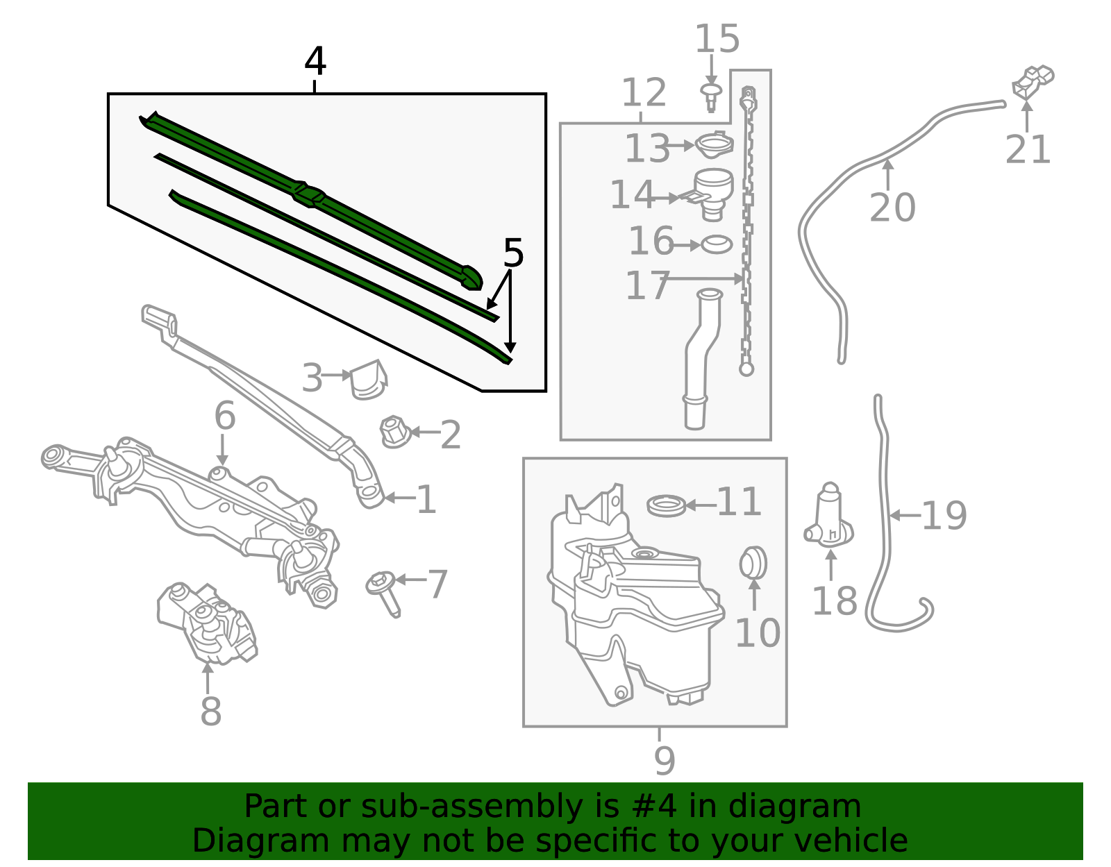2016-2022 Toyota Windshield Wiper Blade (Right, Front) 85212-47130 ...