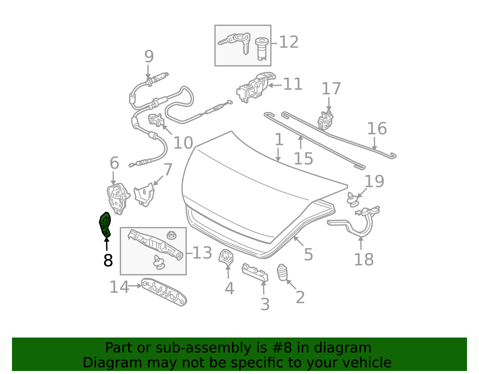 74862-TA0-003 - Striker Trunk - 2008-2015 Honda | Honda Factory Parts