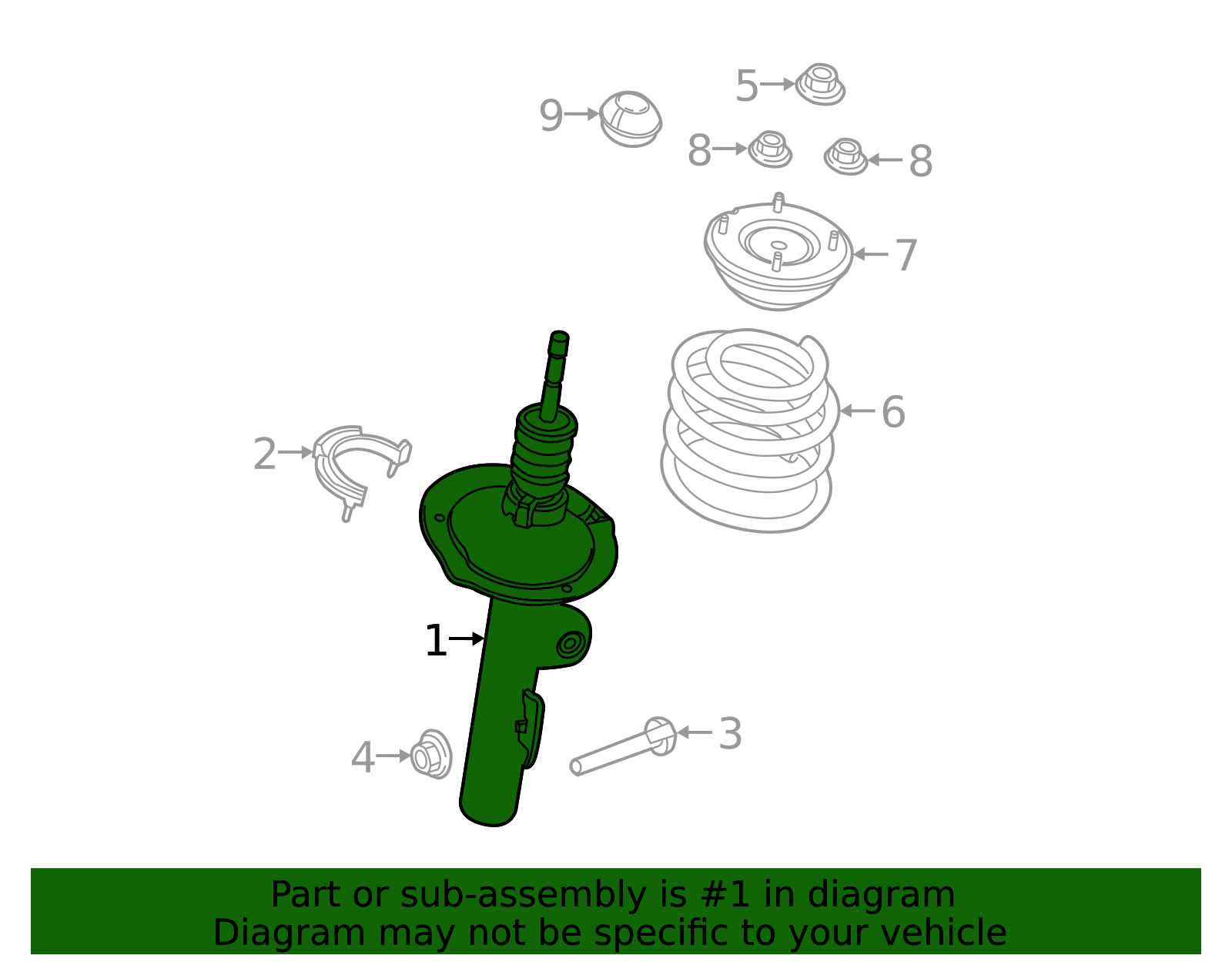 2016-2019 Ford | Shock Absorber Assembly | FB5Z-18124-V | Walls' Ford Parts