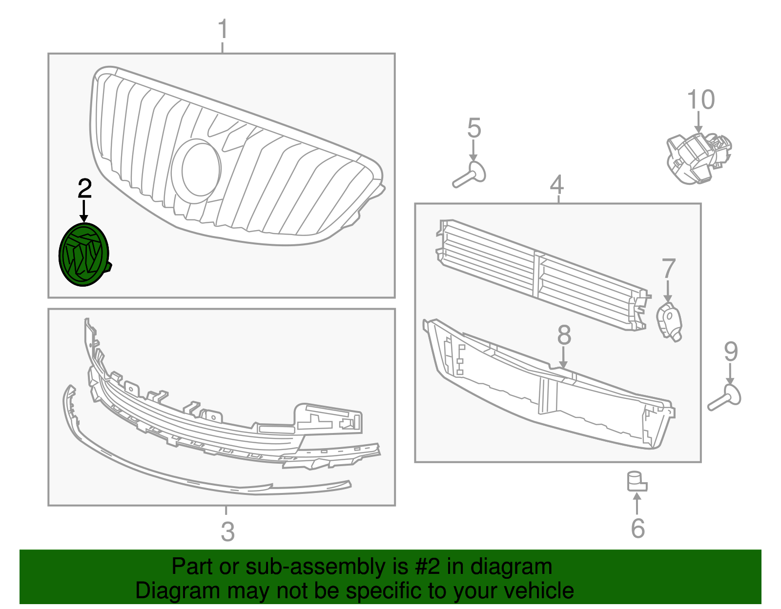 2014-2016 Buick LaCrosse Front Grille Tri-Shield Logo 09056277 ...