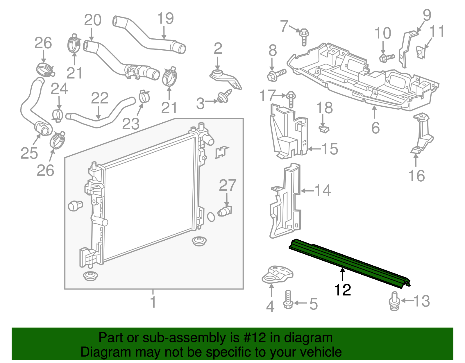 2019-2020 Cadillac CT6 Radiator Air Lower Baffle 84037095 | Capital ...