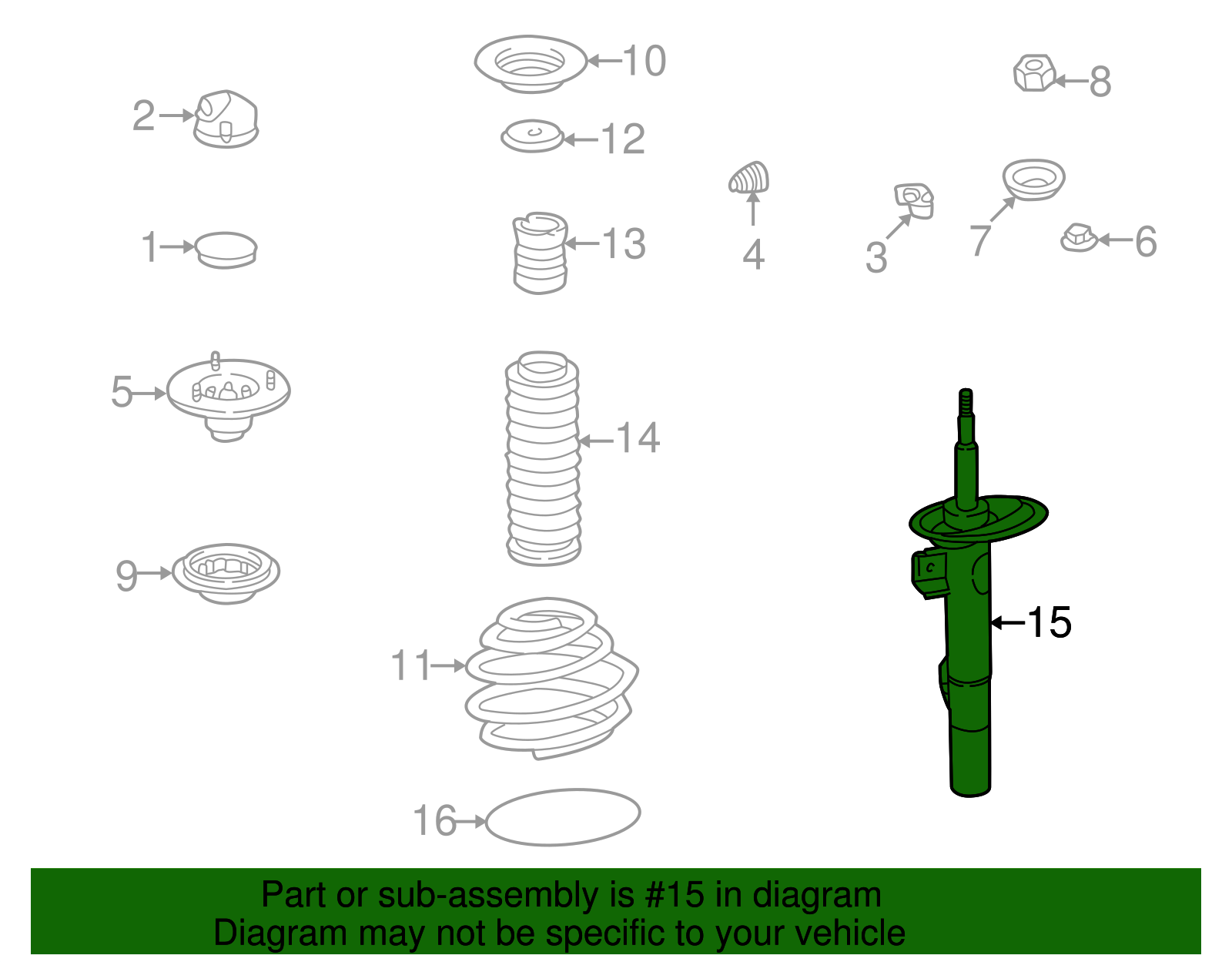 31311091557 - 1995-2001 BMW Strut (31-31-1-091-557) | BMW of South ...