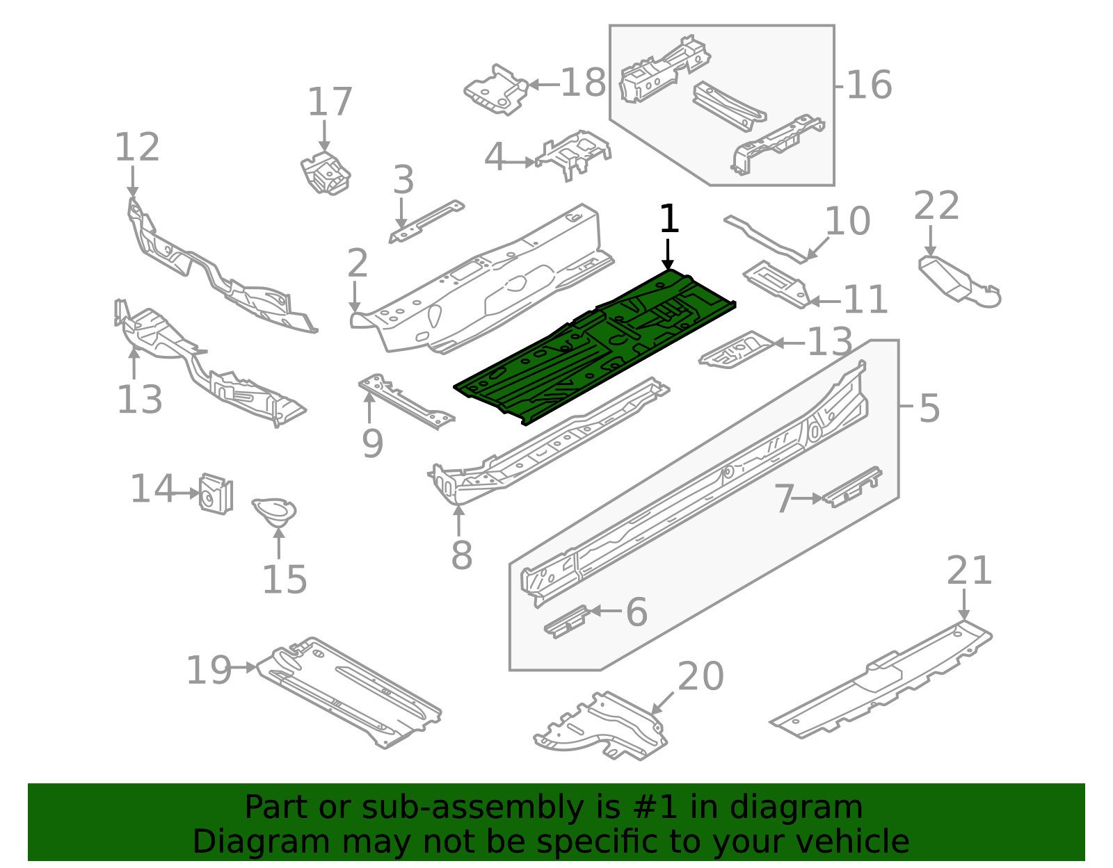 Audi Floor Pan - OEM Cabin Base Panel - Part #5WA-803-205 | AutoNation ...
