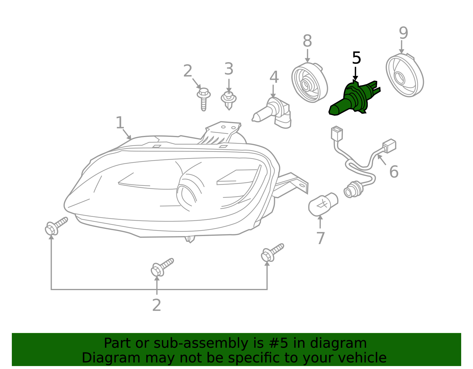 2004-2015 Mazda High Beam Bulb 0000-11-0H9 | TascaParts.com