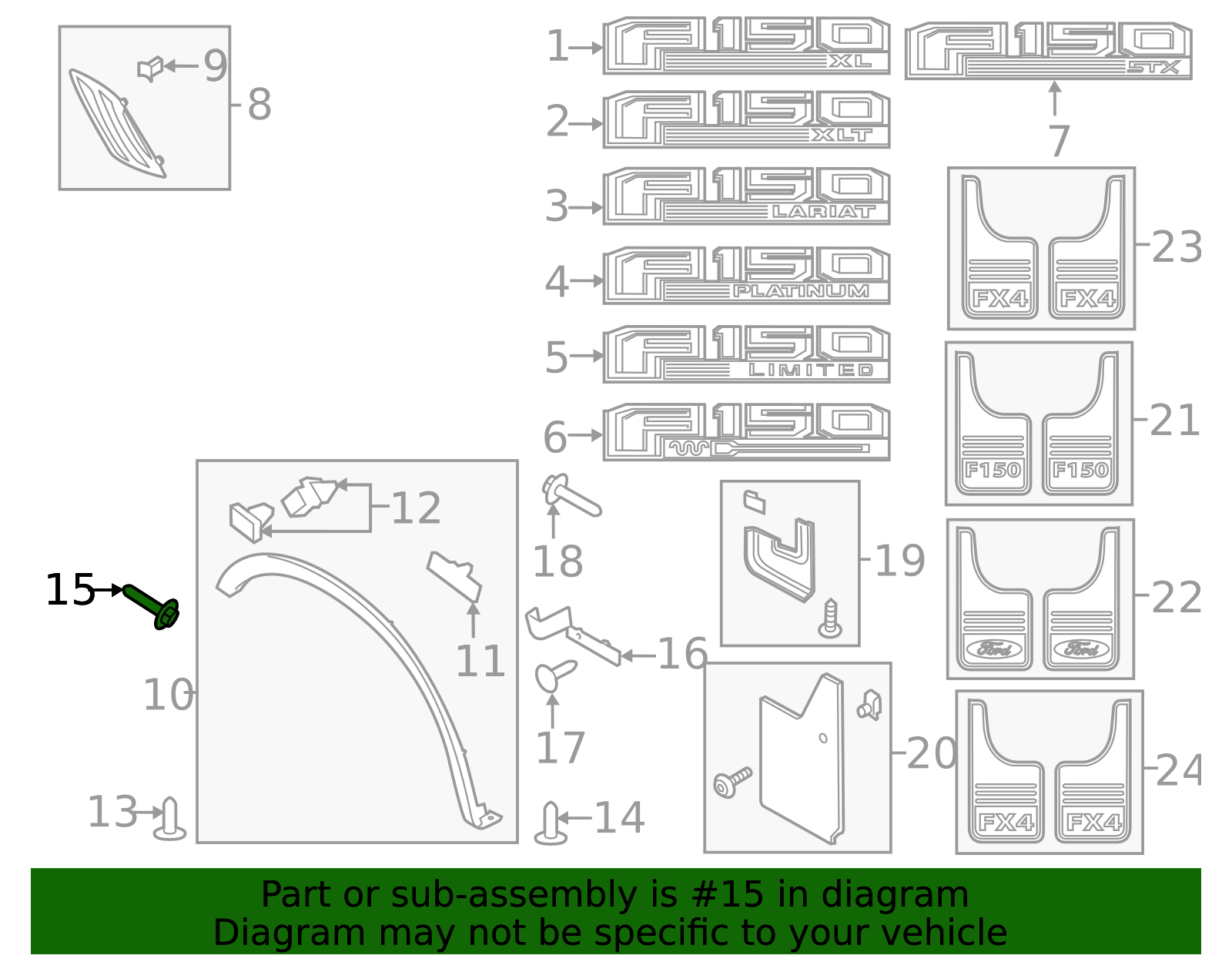 W711103-S450B - Trim Support Retainer Screw 2015-2020 Ford F-150 | Ford ...