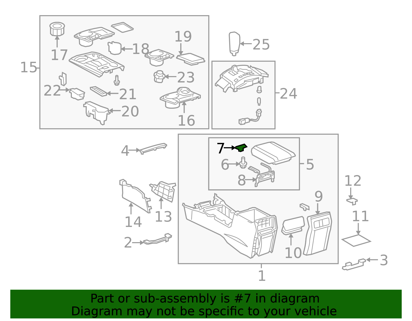 1993-2024 Toyota Center Console Latch (Front) 5890812080 | Toyota Parts ...