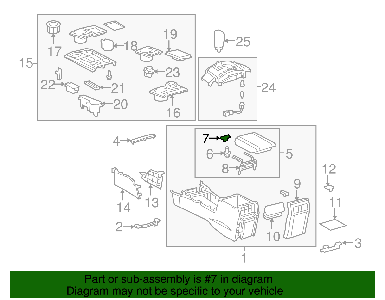 1993-2024 Toyota Center Console Latch (Front) 5890812080 | Toyota Parts ...