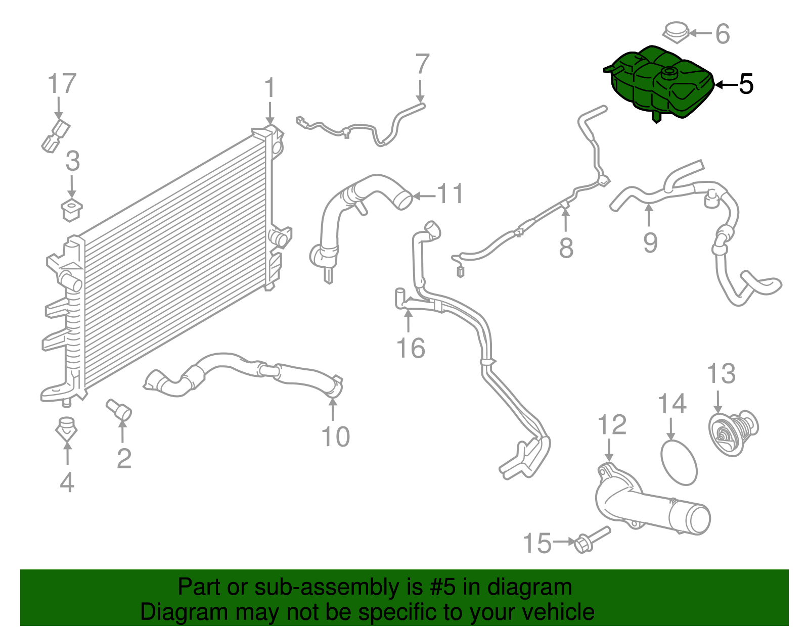 2017-2020 Ford | Reservoir Tank | HS7Z-8A080-A | Walls' Ford Parts