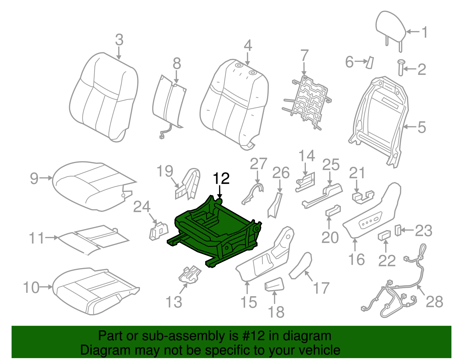 87351-6FV1A - Cushion Frame - 2017-2019 Nissan Rogue | World OEM Parts ...