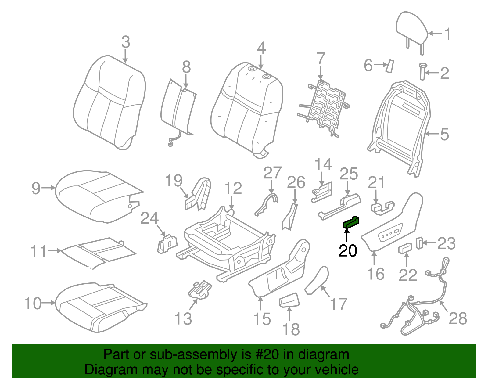 87066-4BB3A - Seat Switch - 2014-2020 Nissan Rogue | Nissan OEM Parts ...