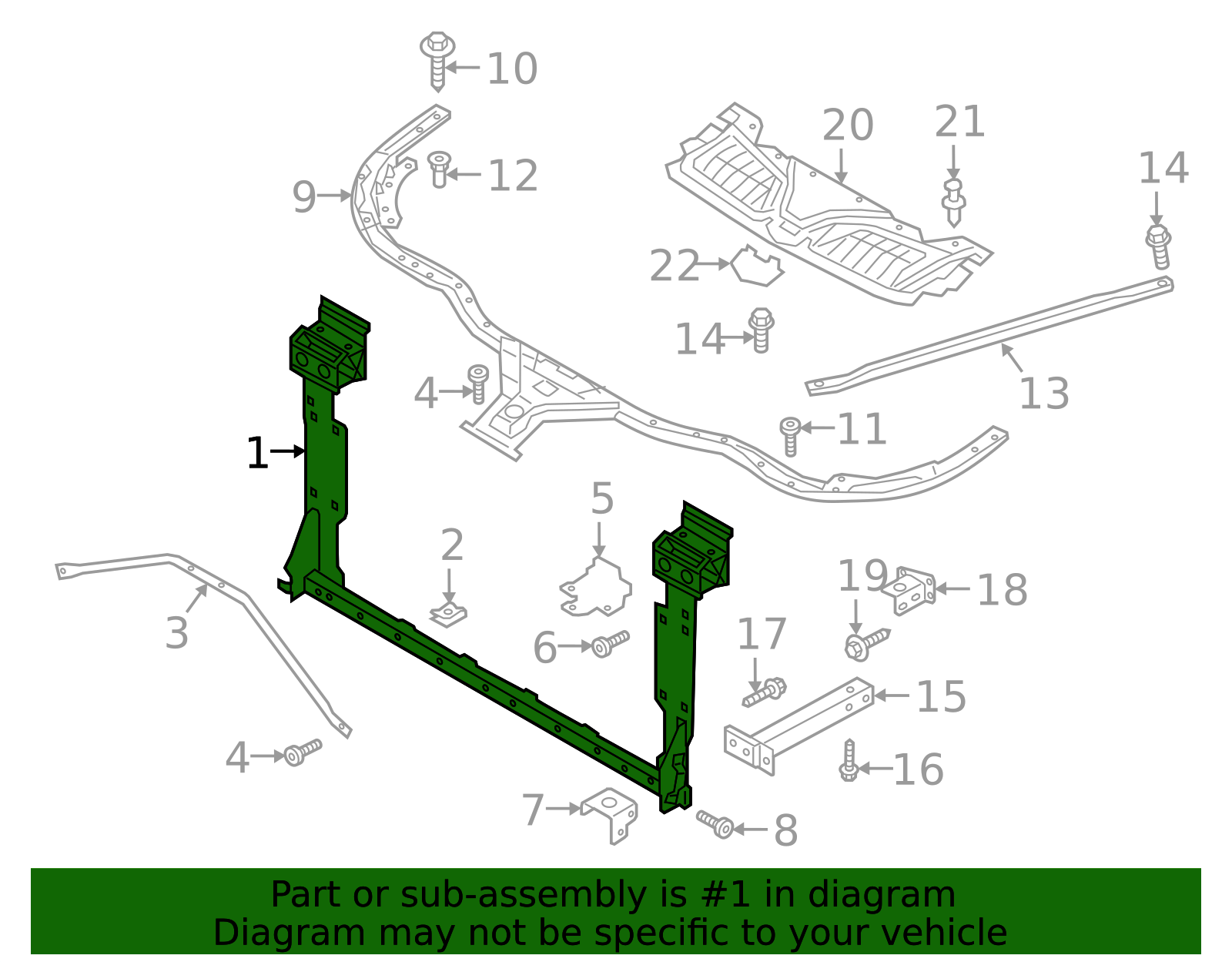 4N0-805-594-C - High-Quality Radiator Support Panel for 2019-2024 Audi ...