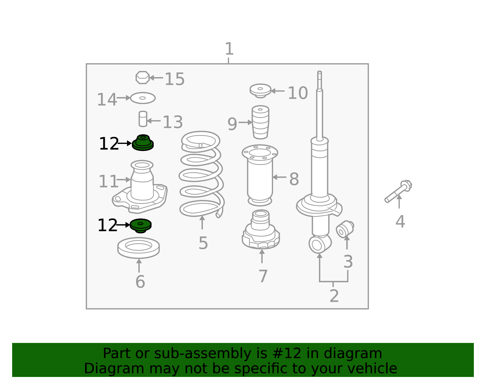 52725-S5D-A04 - 2001-2014 Honda - Rubber Shock Absorber Mounting ...