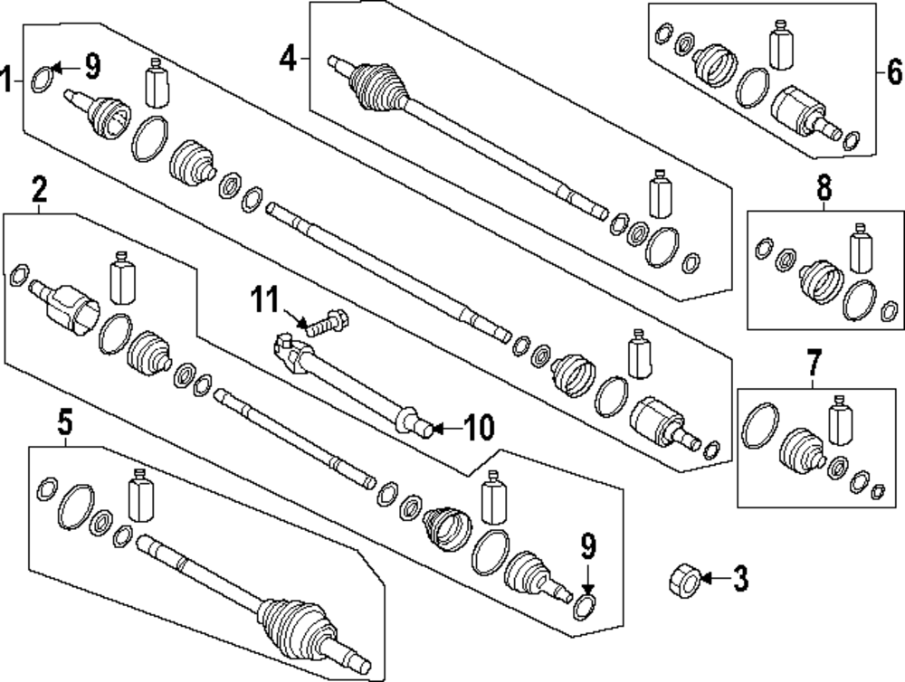49560-AO000 - Intermediate Shaft 2023-2025 Kia Niro EV | Kia.Parts Store
