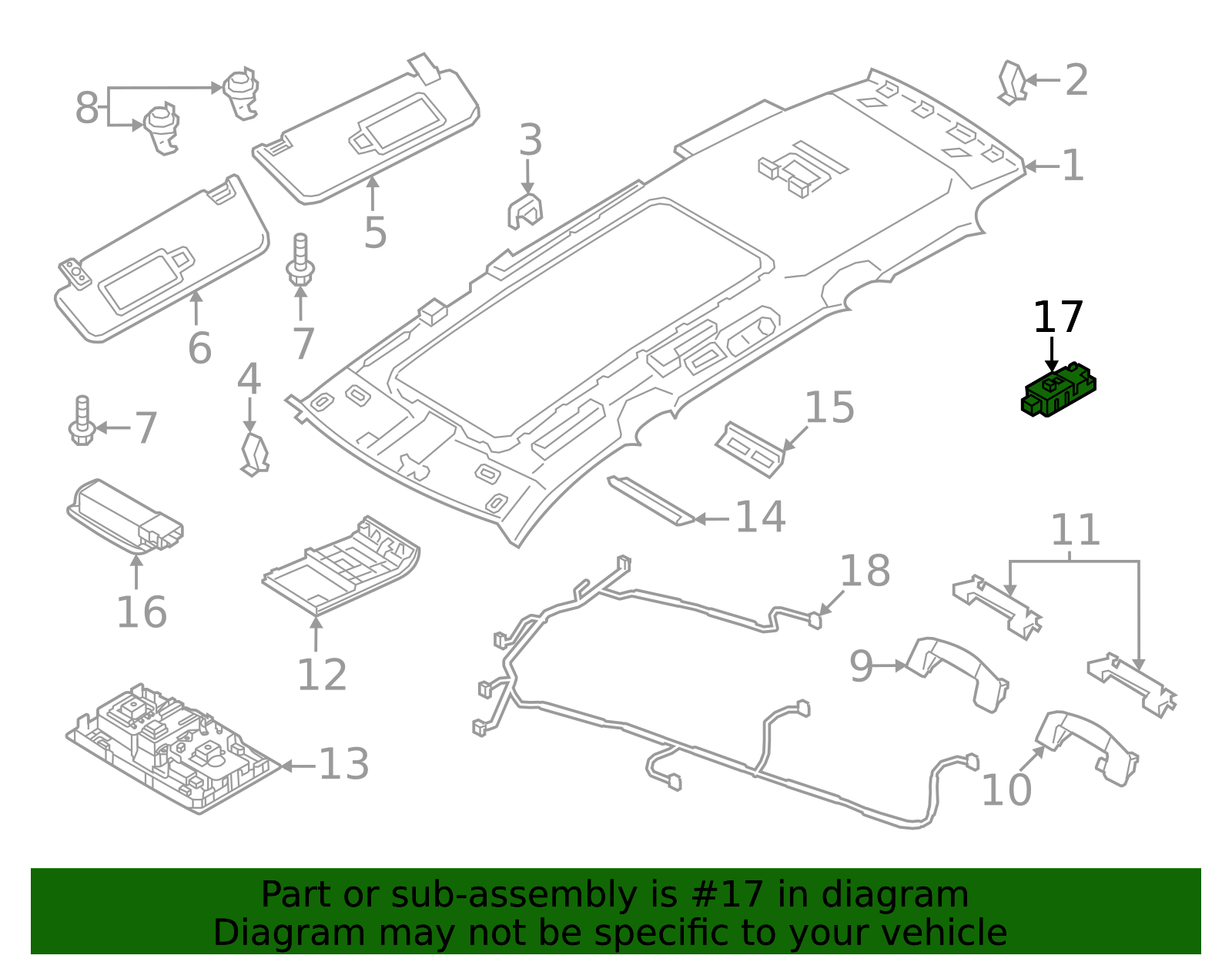11A-947-290-A-4PK - Reading Lmp Assembly 2023-2025 Volkswagen ...