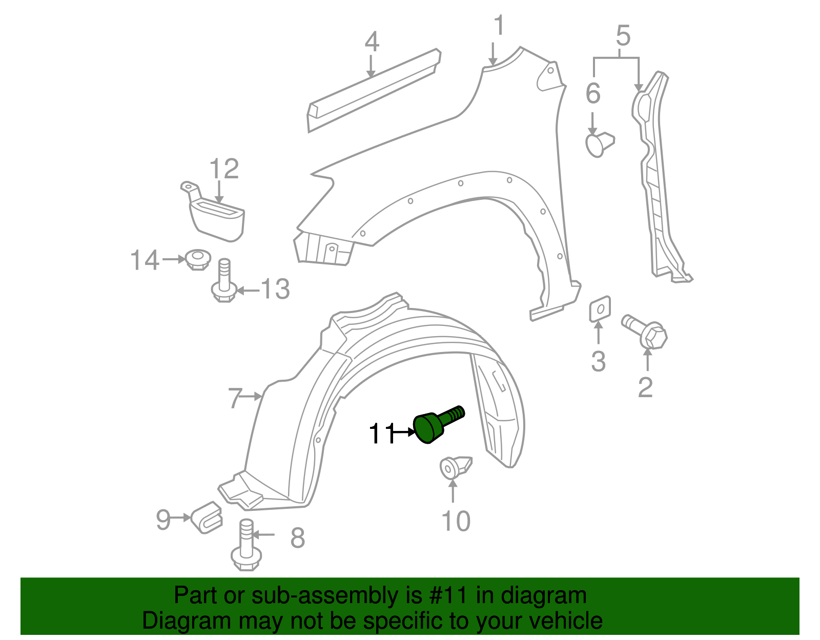90189-06114 - Fender Liner Grommet - 1996-2018 Toyota | Nucar Toyota of ...