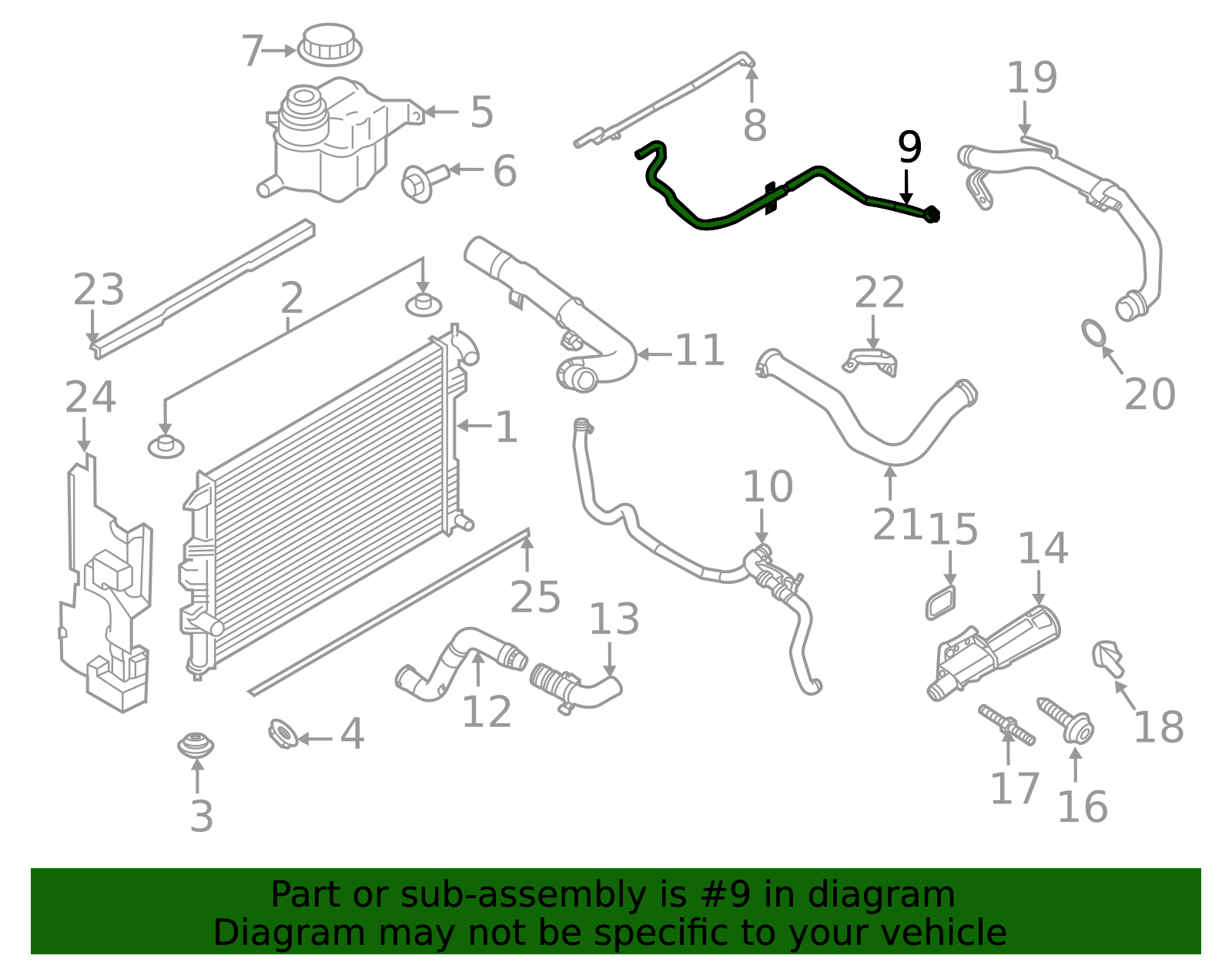 2020-2024 Ford Explorer Motorcraft™ Engine Coolant Overflow Hose KM ...