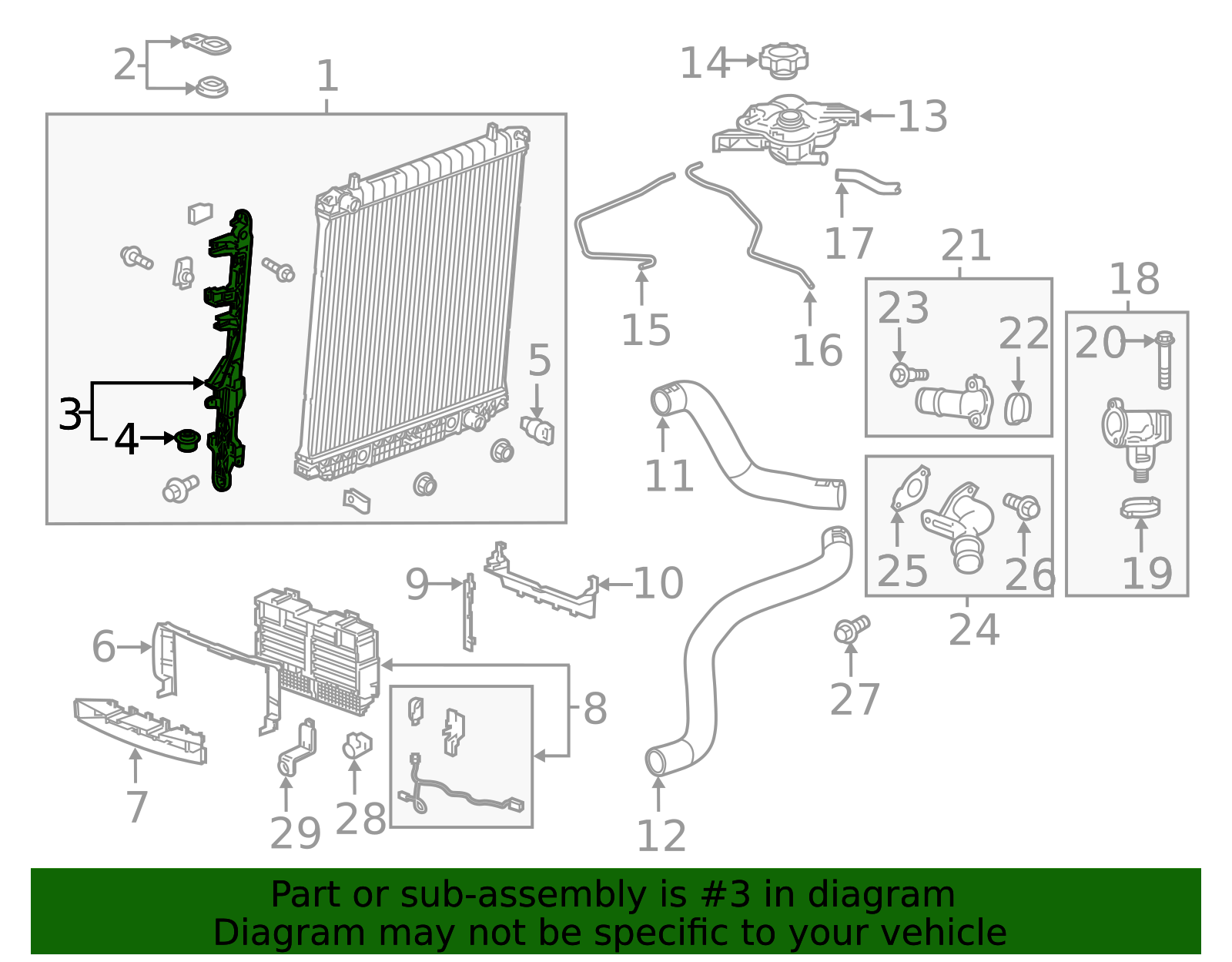 2015-2022 GM Passenger Side Radiator Lower Bracket 84235263 GM ...