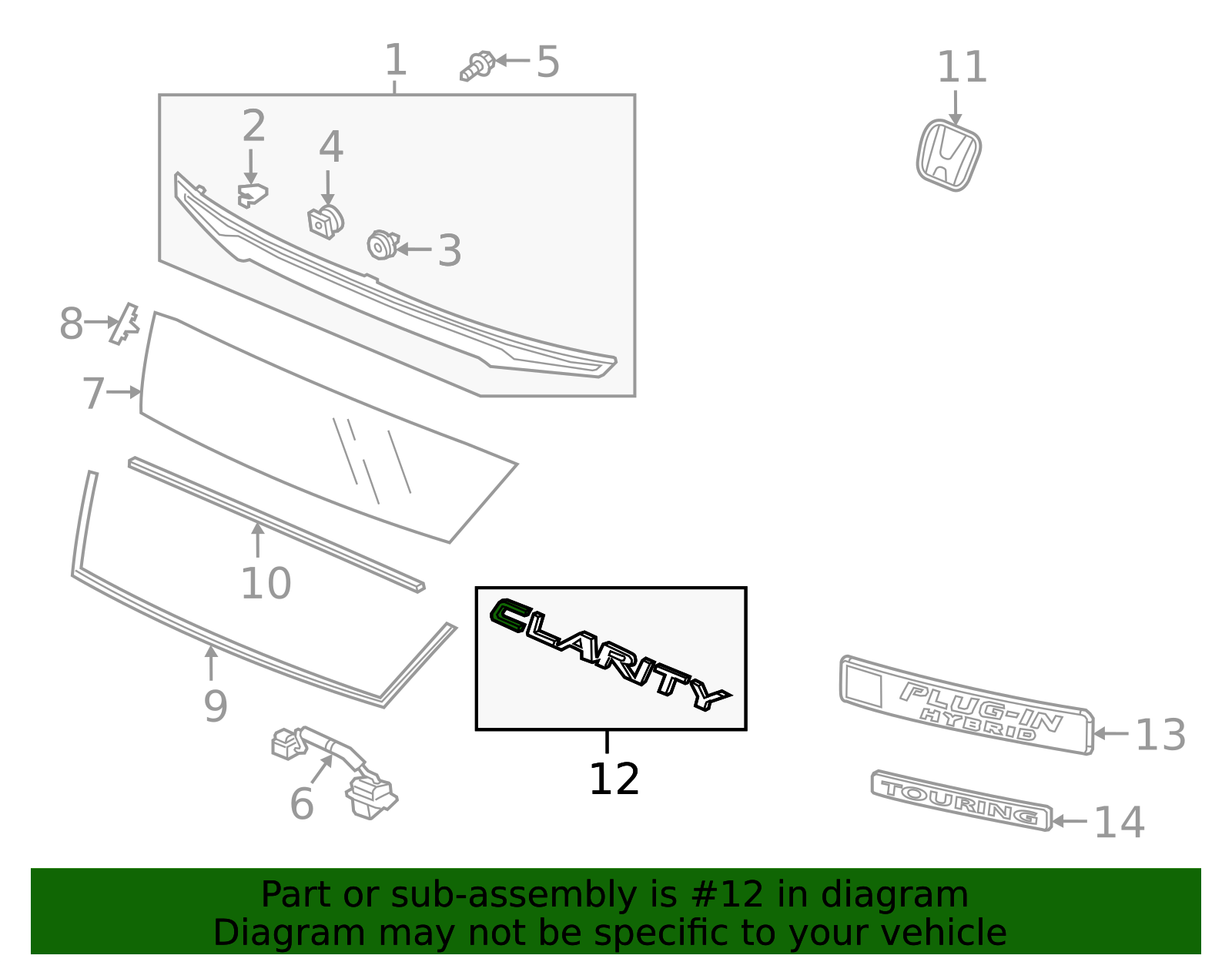 75701-TRT-A00 - 2018-2021 Honda Clarity - Emblem (H) | All Discount ...