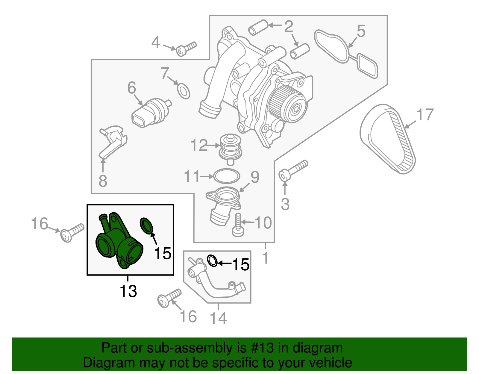 2008-2018 Volkswagen Engine Coolant Outlet Flange 06J-121-132-G ...