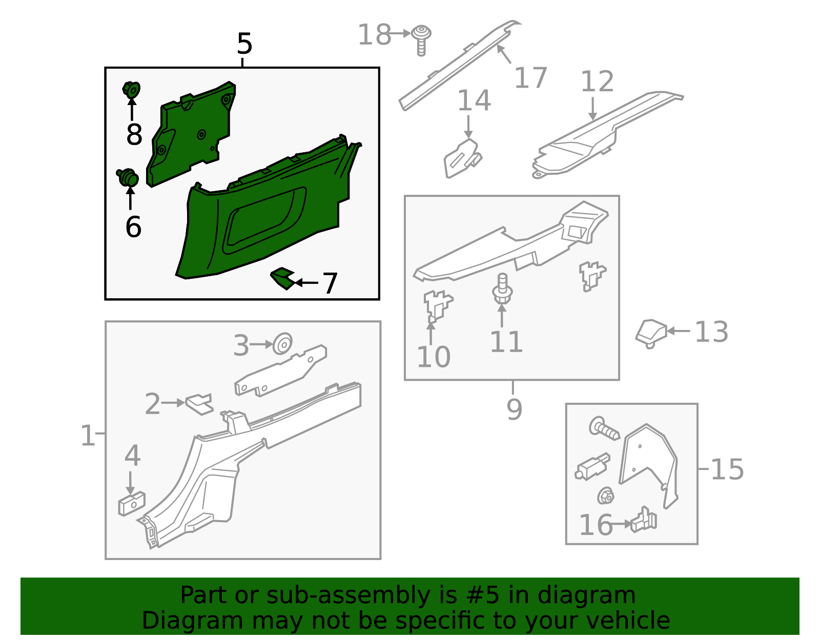 2015-2023 Ford Mustang | Interior Quarter Panel Trim Panel | FR3Z ...