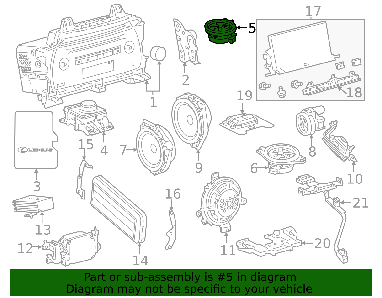 86150-0W290 - High-Quality Speaker for 2015-2021 Lexus | AutoNation Parts
