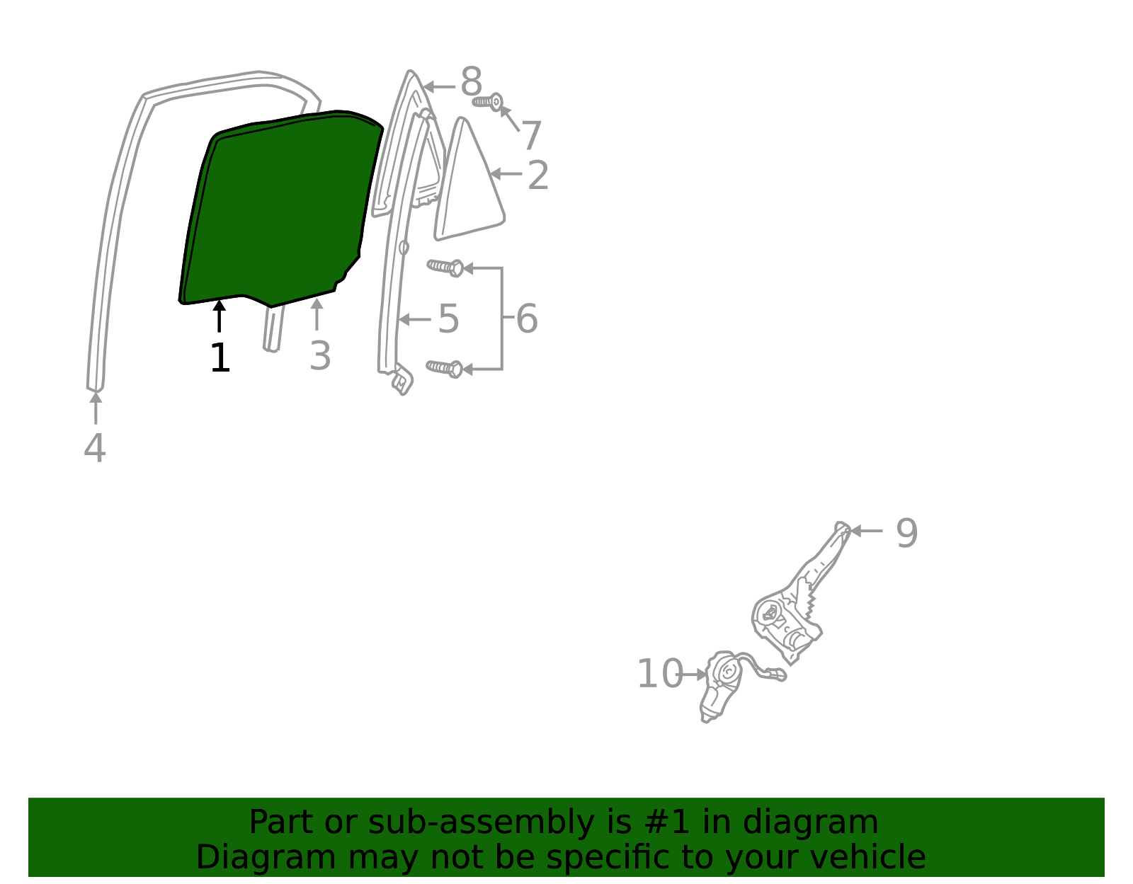 2002-2006 Toyota Camry Movable Glass 68104-AA010 | MotorMotor