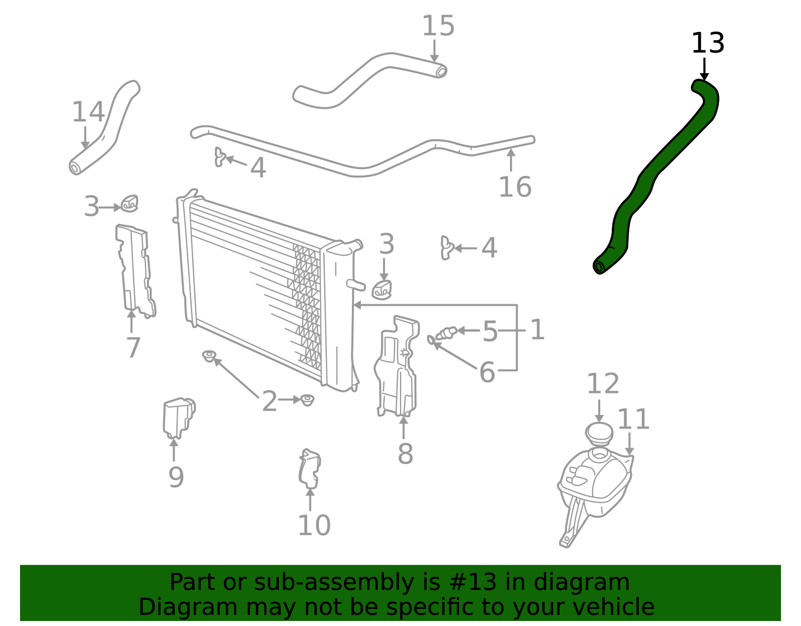 Genuine Radiator Hose for 4964789 | Over 30% Off All Genuine Saab Parts ...