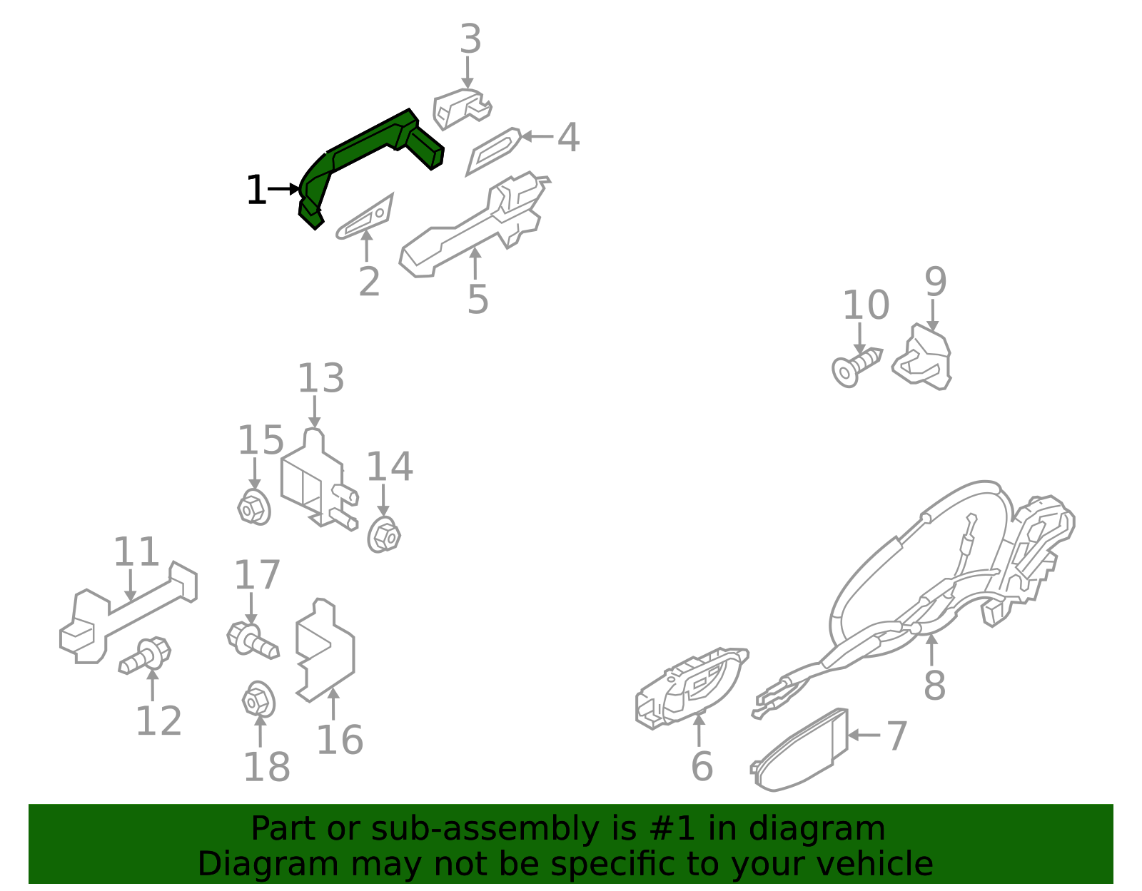 82640-9N00A - Handle, Outside 2009-2025 Nissan | Official Nissan Parts ...