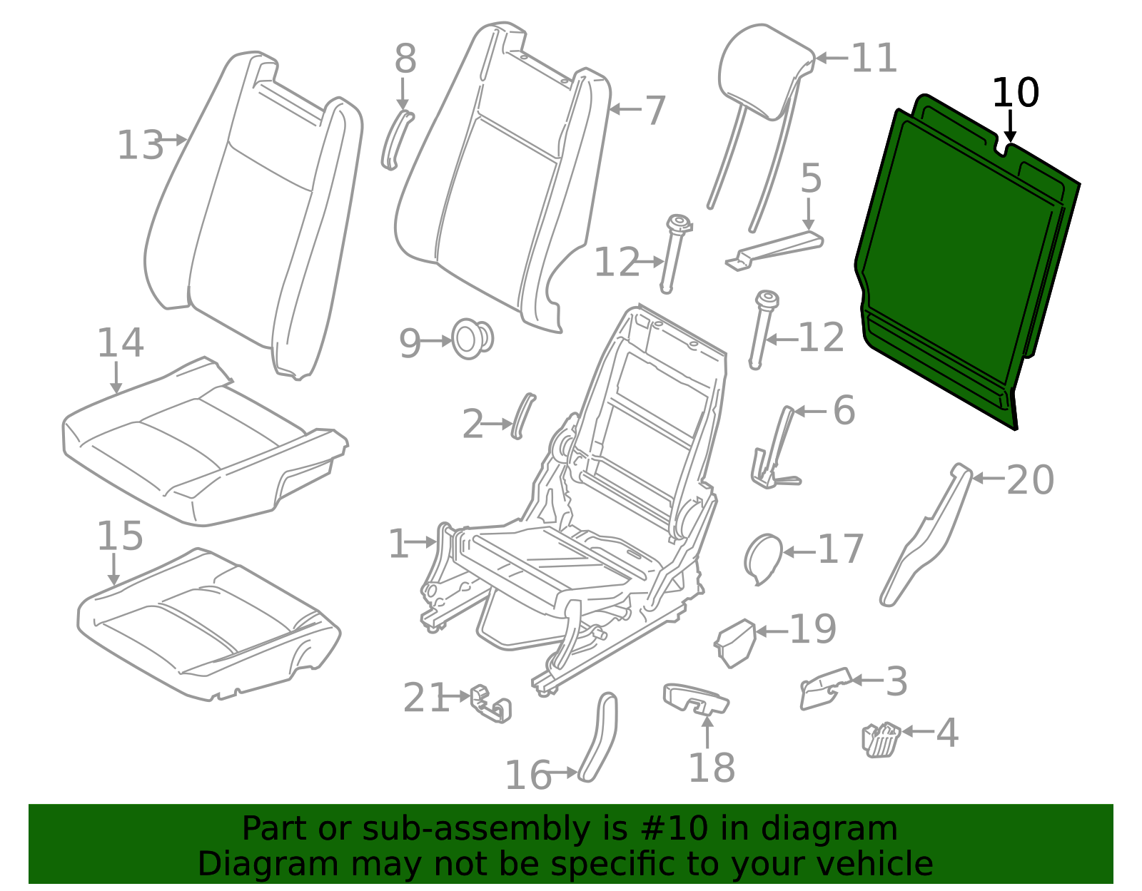 2014-2018 Ford Transit Connect | Seat Back Panel | DT1Z-9960509-AF ...