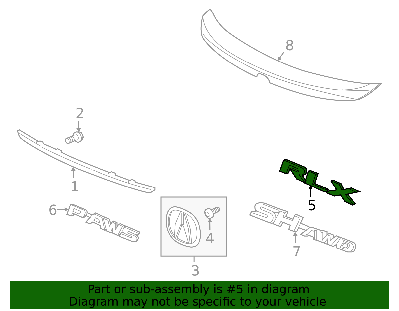 75722-TY2-A11 - High-Quality Nameplate for 2018-2020 Acura RLX ...