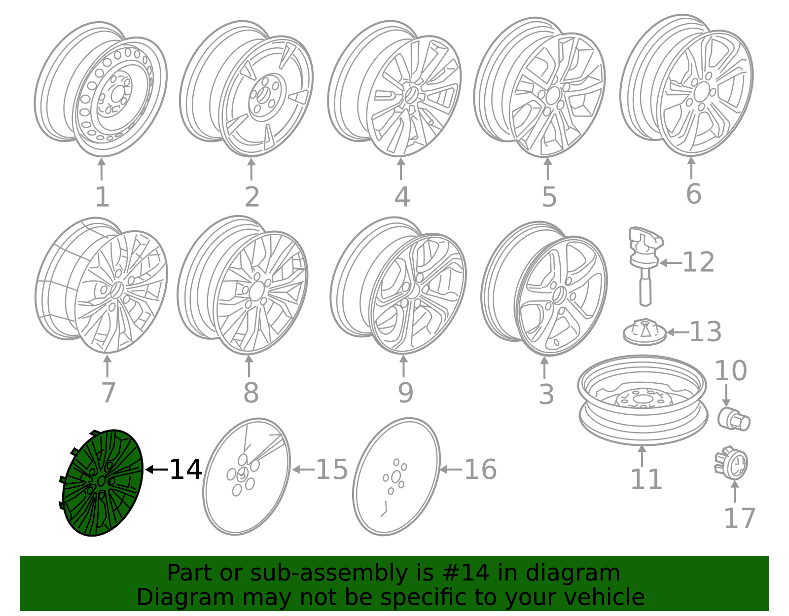 44733-TR0-A01 - 2012 Honda Civic - Trim Wheel (15) | Genuine Honda Parts