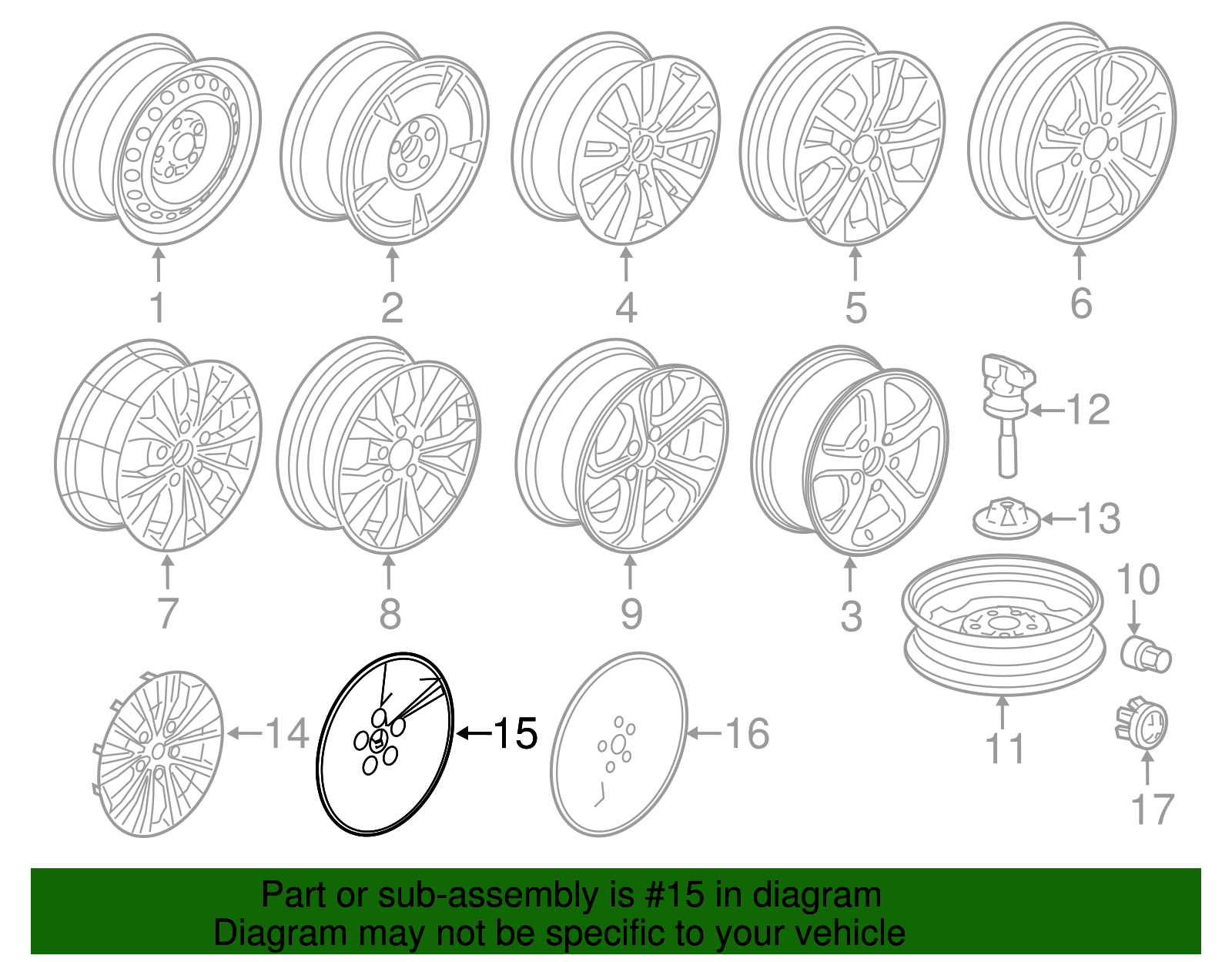 44733-TR3-A00 - 2013-2015 Honda Civic - Trim Wheel (15) | Honda Car ...